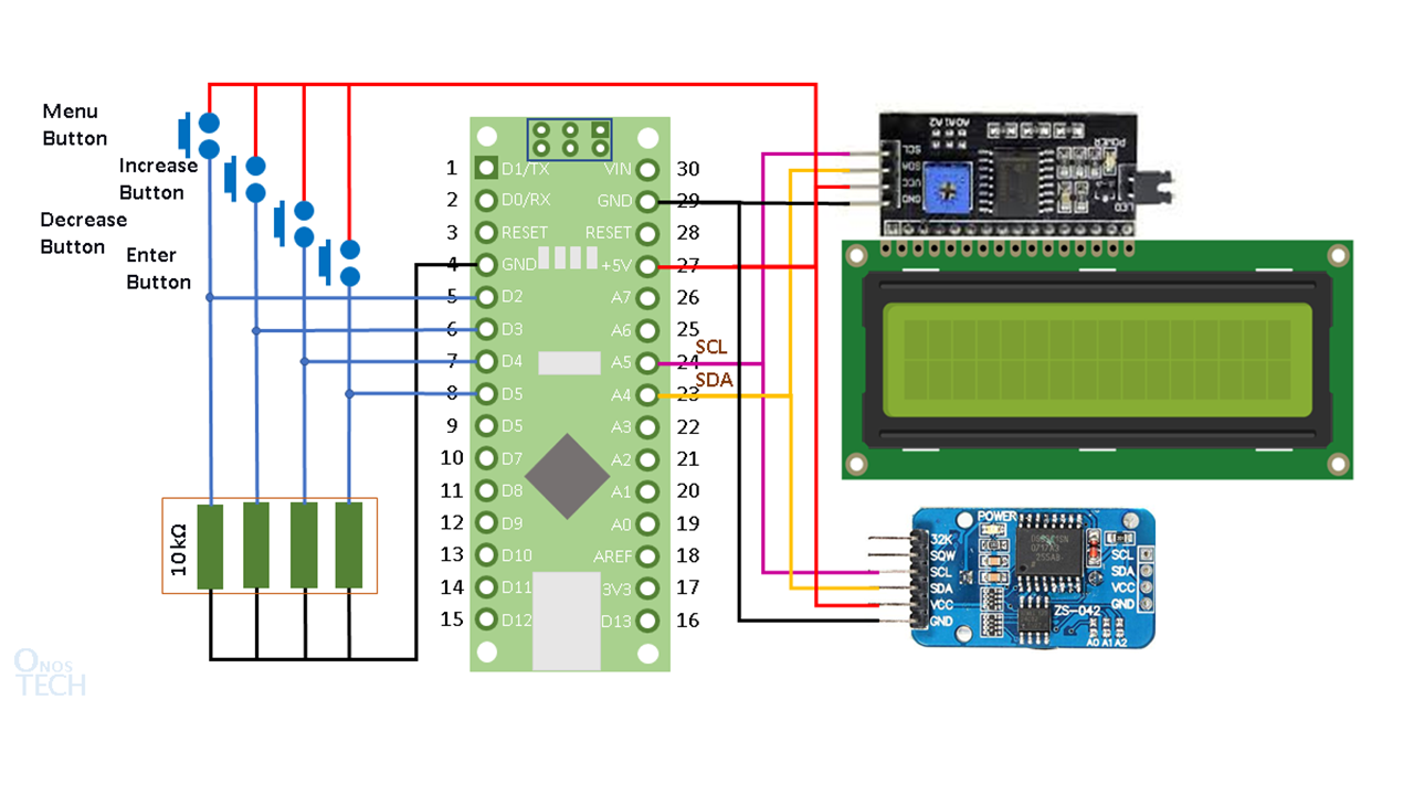 DS3231 REAL-TIME CLOCK WITH I2C LCD AND ARDUINO NANO : 5 Steps ...