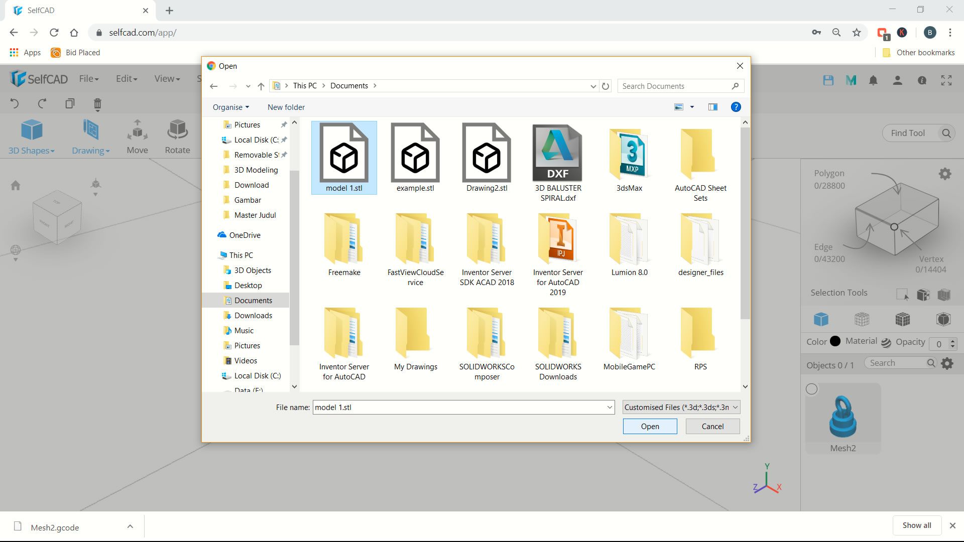 SelfCAD Slice AutoCAD 3D Model for Printing : 4 Steps - Instructables