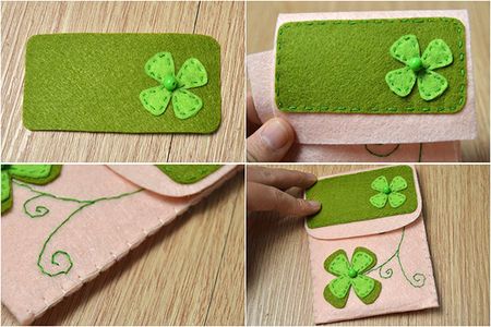 DIY Embroidered Four-Leaf Clover Pouch : 5 Steps - Instructables