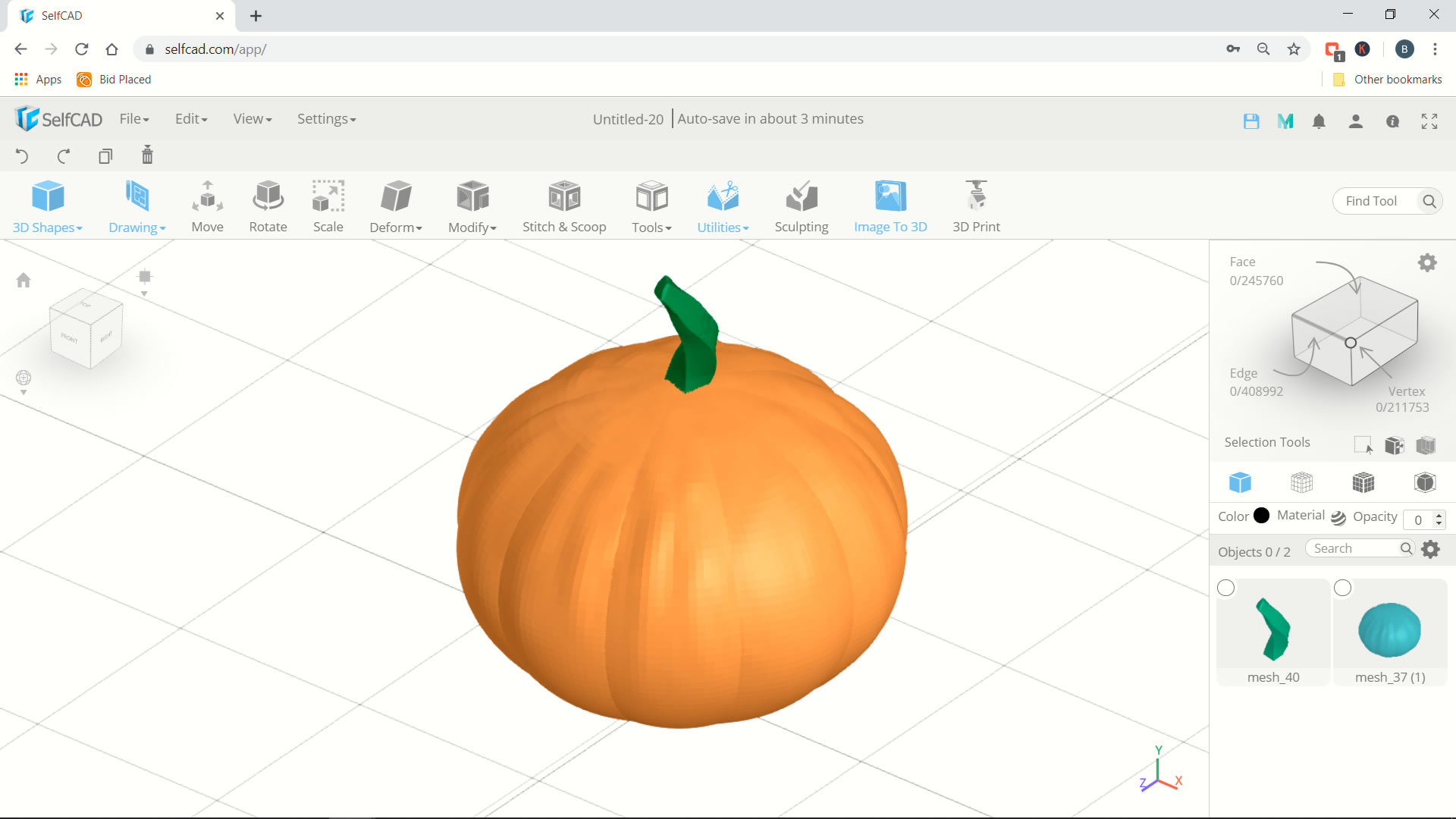 SelfCAD 3D Pumpkin Tutorial : 4 Steps - Instructables