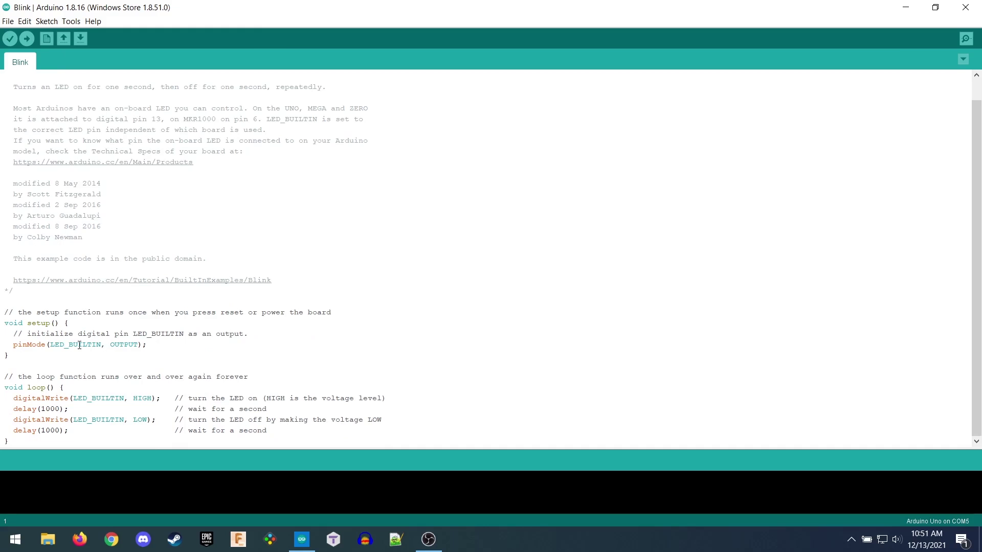 How to Make a LED Blink With the Arduino UNO : 9 Steps - Instructables