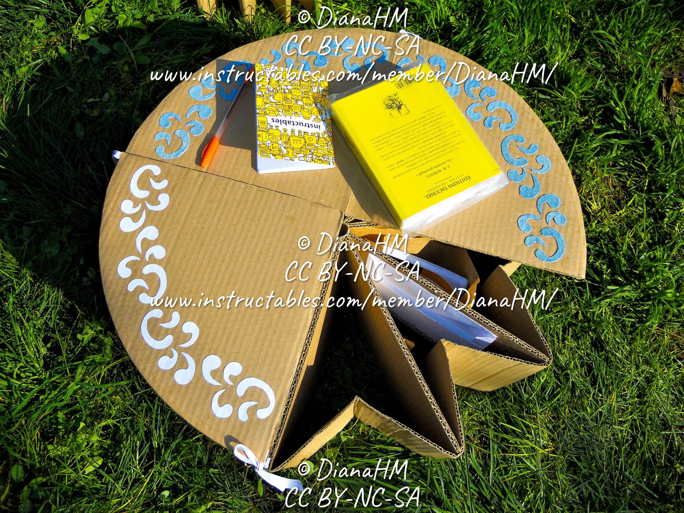 Portable Foldable Cardboard Stool-Table : 10 Steps (with Pictures ...