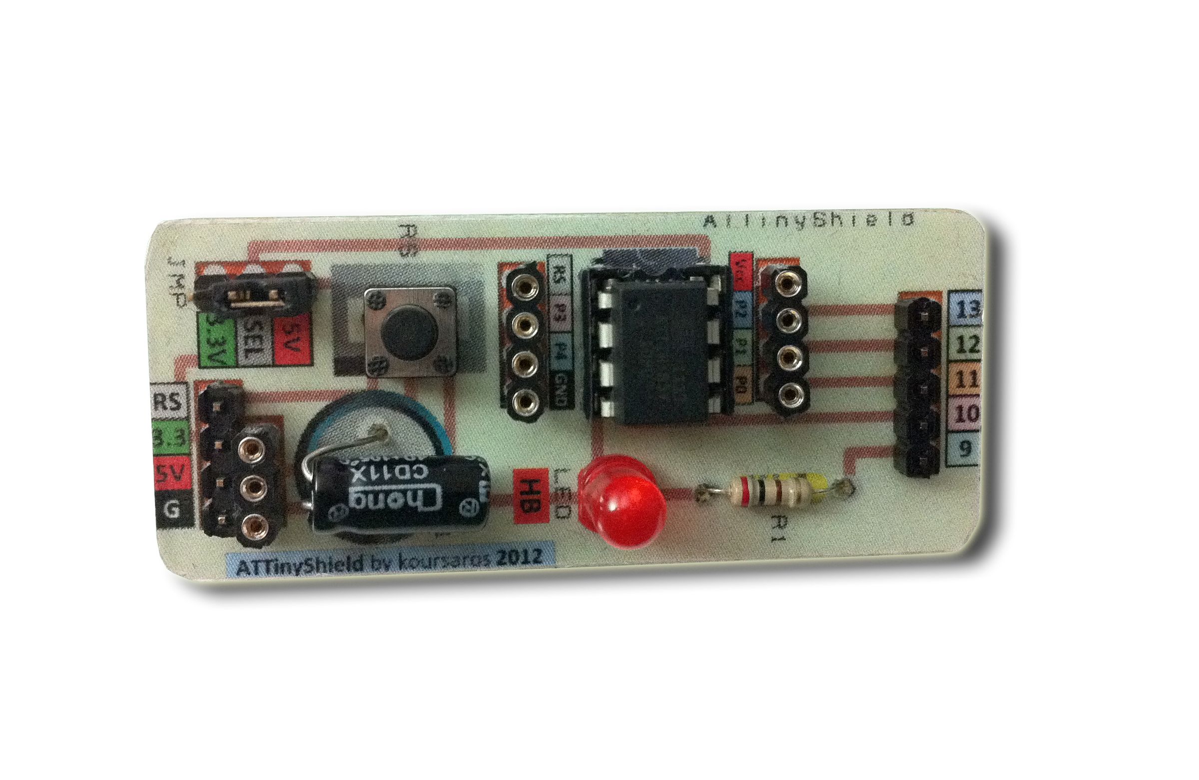 Arduino ATtiny85 Programmer Shield on PCB [ATtinyShield] : 9 Steps ...