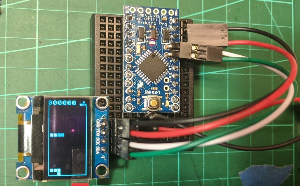 Tetris Clone With Oled Ssd1306 I2c For Arduino Nano Uno 5 Steps
