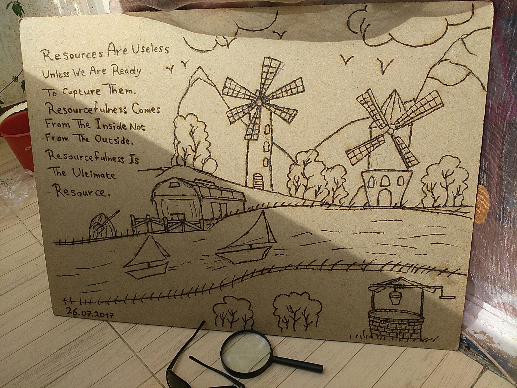 "Abundant Resources" - My Solar Pyrography Art : 4 Steps - Instructables