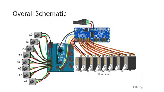 Control 8 Servo Motors Using 8 Potentiometers Humanoid Robot Ep 02