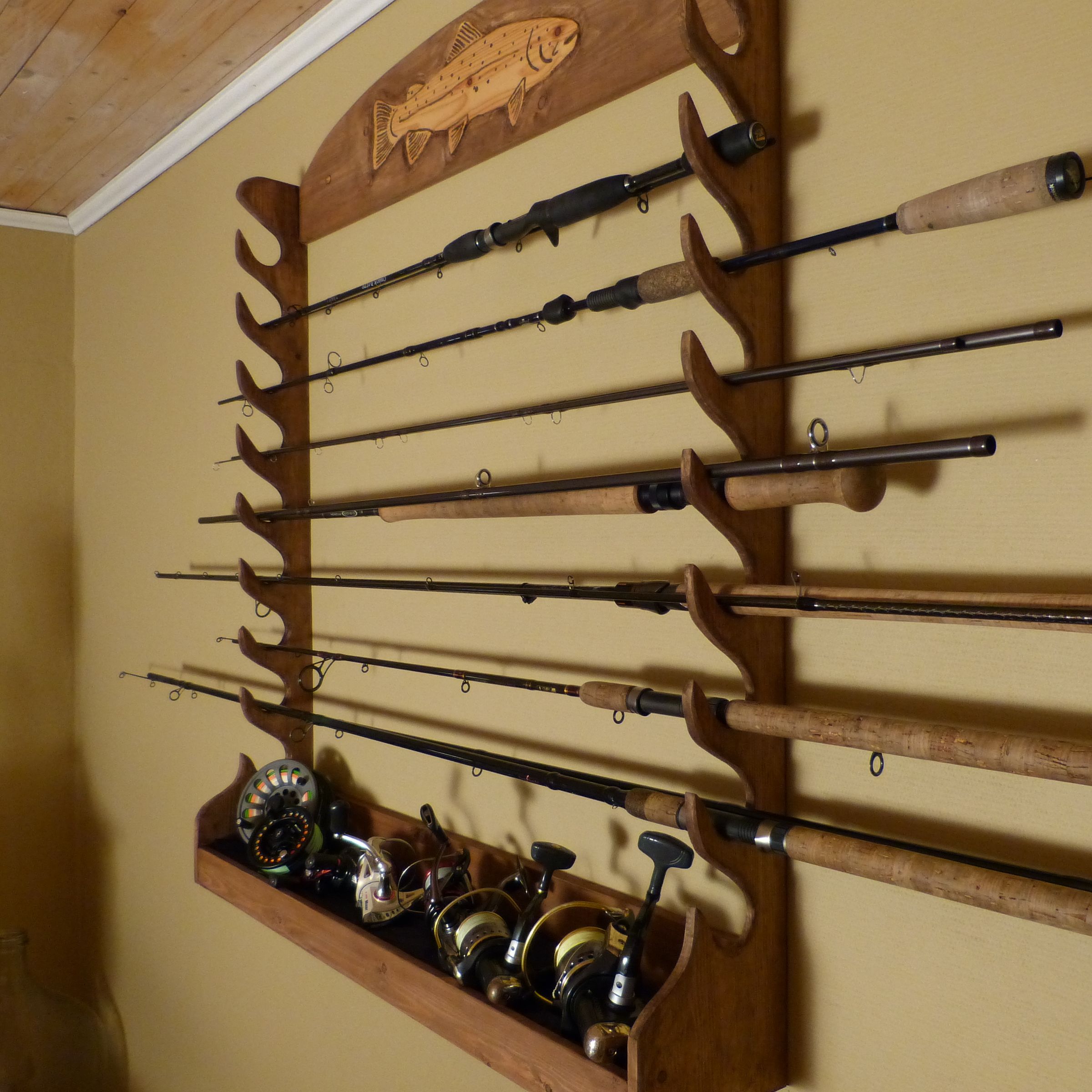 DIY Fishing Rod Storage Rack , Wallmounted : 15 Steps (with Pictures ...
