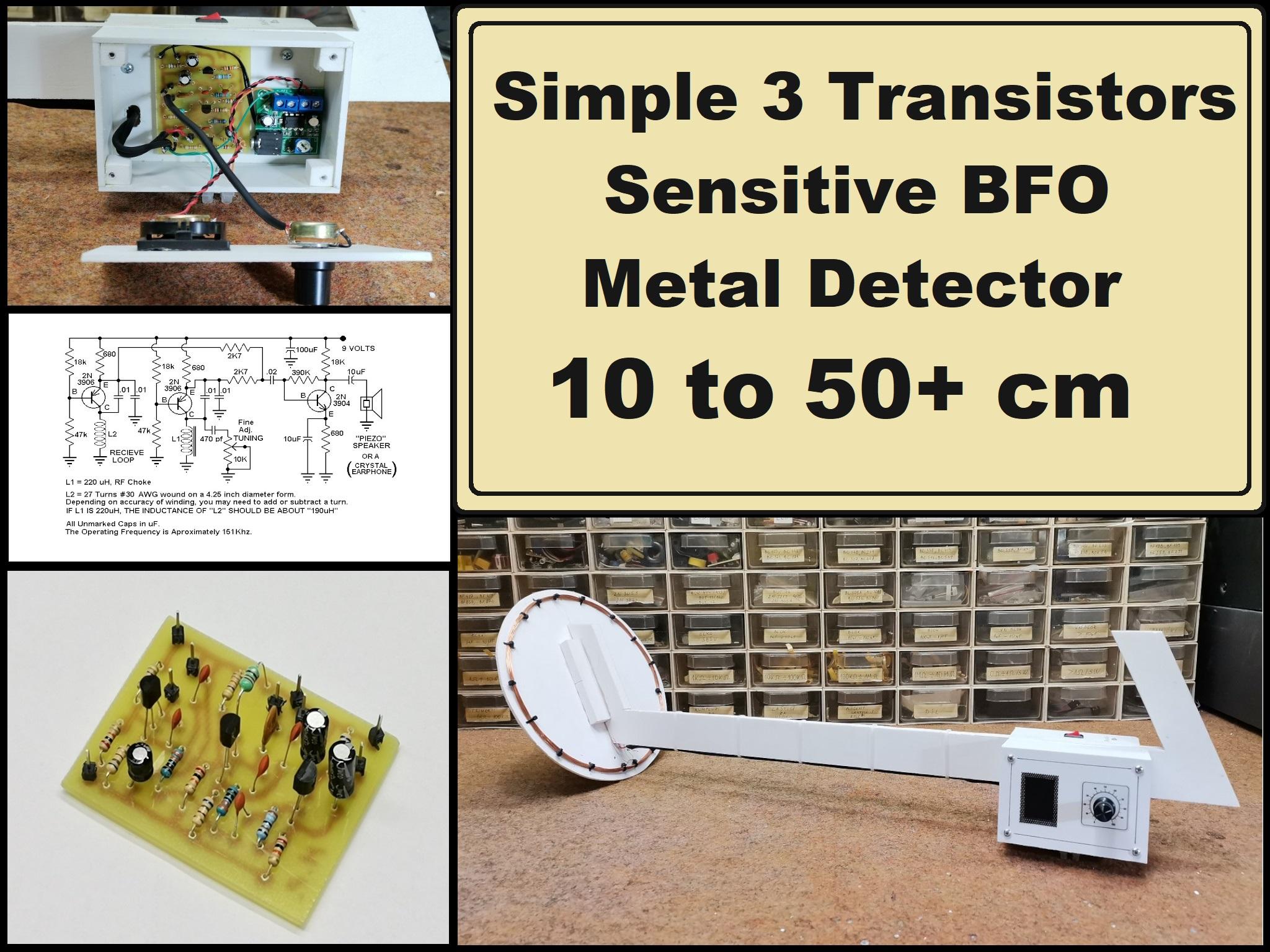 Simple Sensitive 3 Transistors BFO Metal Detector : 4 Steps - Instructables