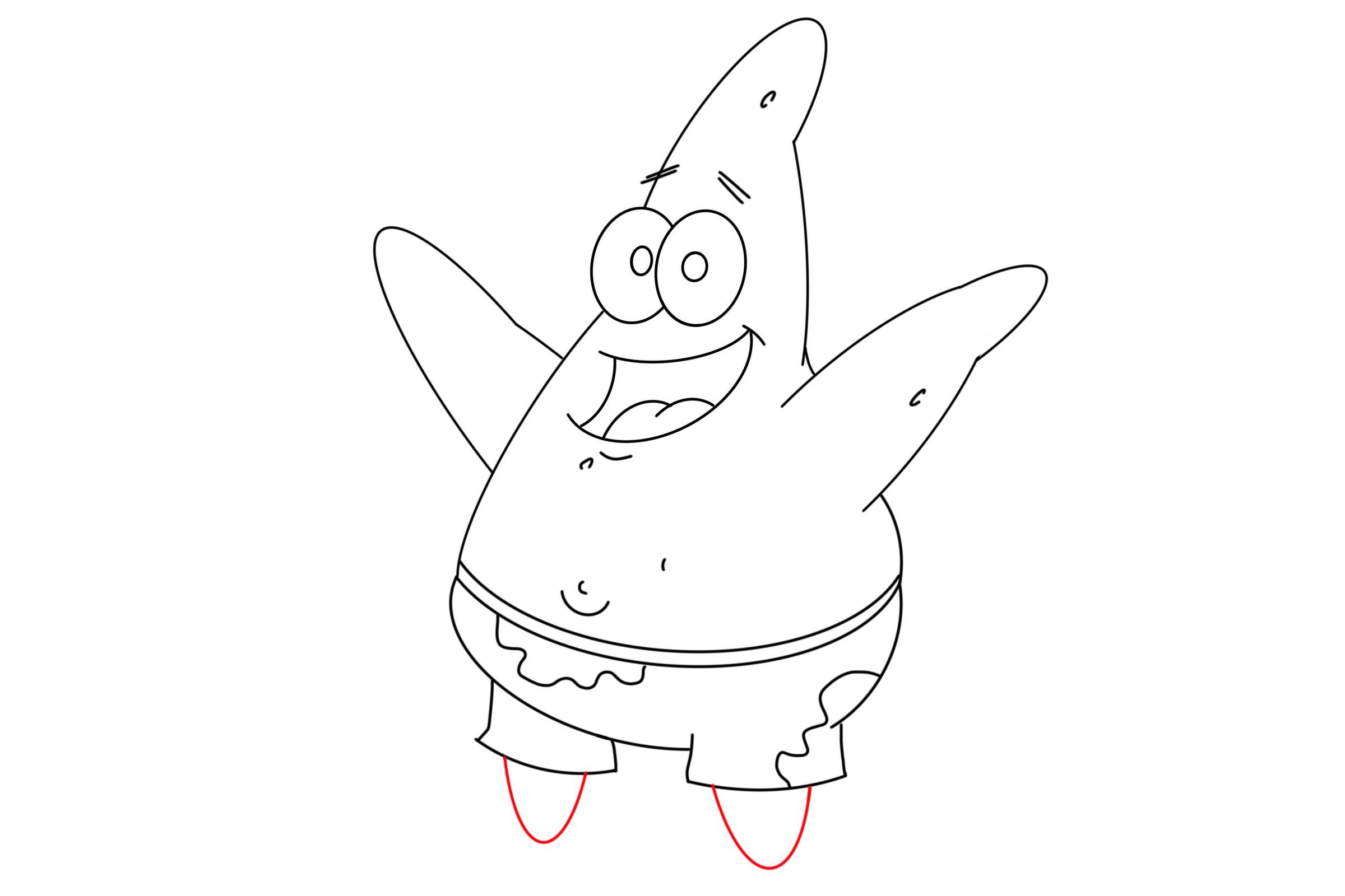 How To Draw Patrick Star From Spongebob Squarepants Really Easy Drawing