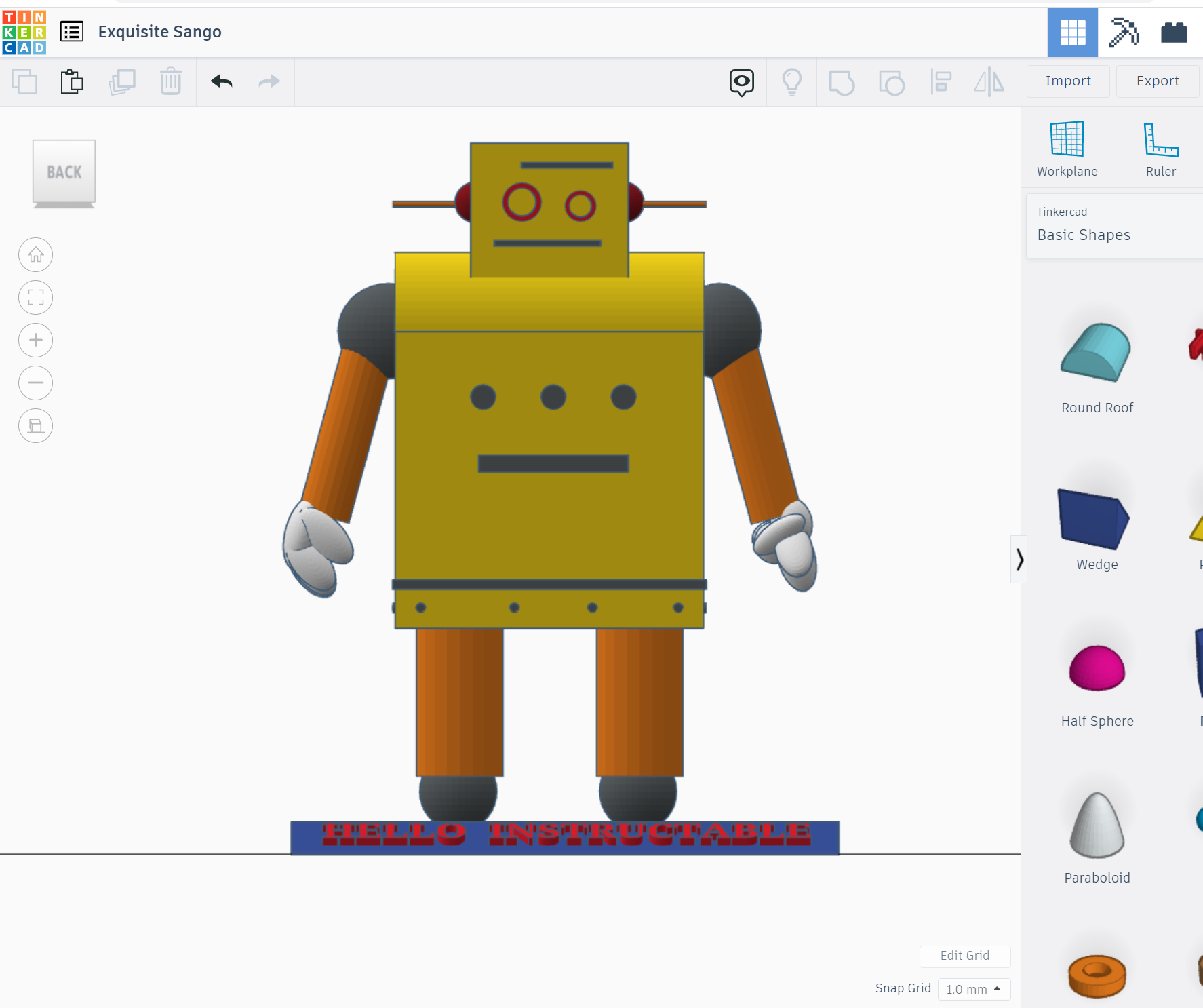 3D INSTRUCTABLE MASCOT USING TINKERCAD : 5 Steps (with Pictures ...