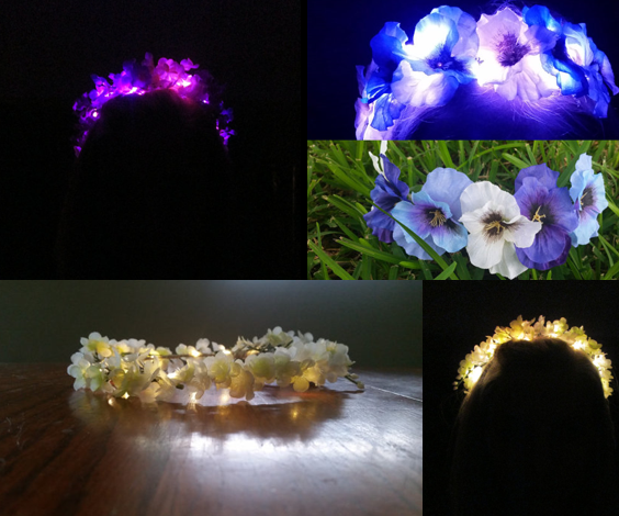 Light Up Flower Crown Headbands for Summer Music Festivals, Weddings ...
