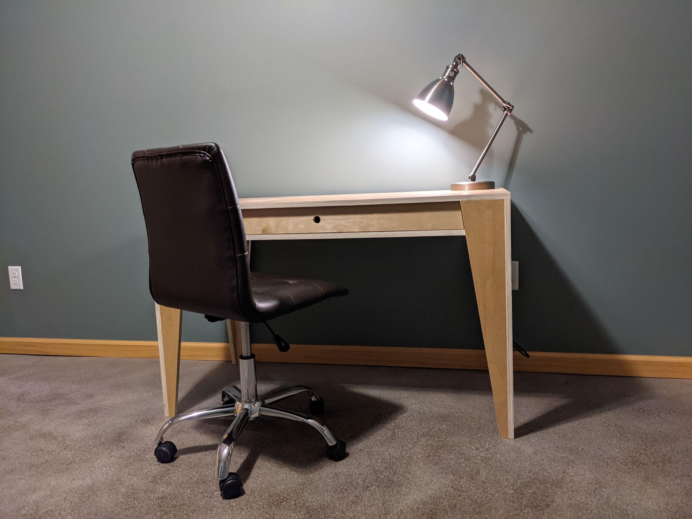 One-Sheet Plywood Desk (Midcentury Modern) : 12 Steps (with Pictures ...