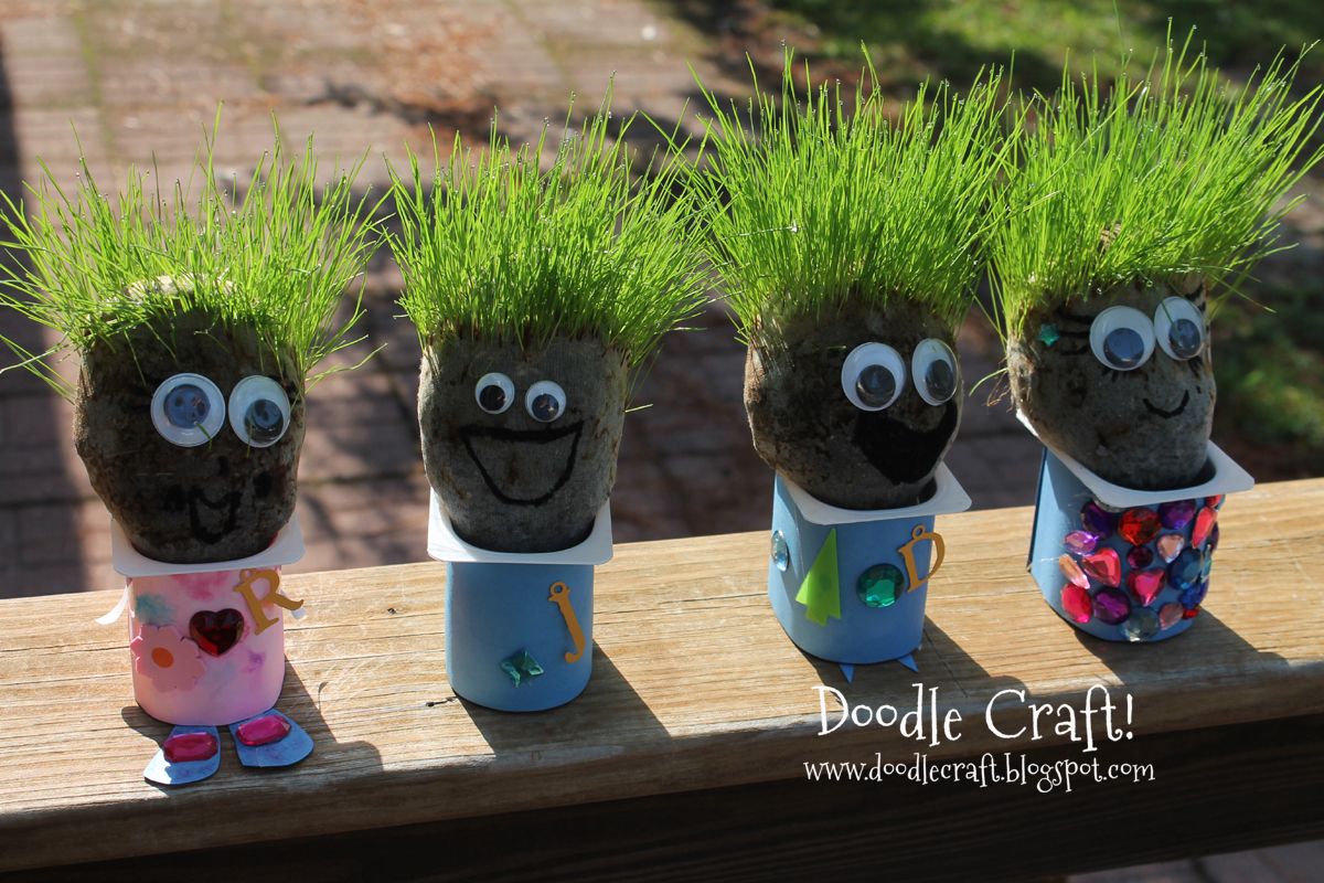 Haircut Chia Pet Grass Heads! Great for Summer Break! : 5 Steps (with ...