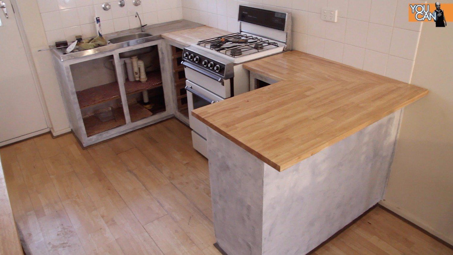 How to Install a Kitchen Countertop (Without Removing the Old One) : 5 ...