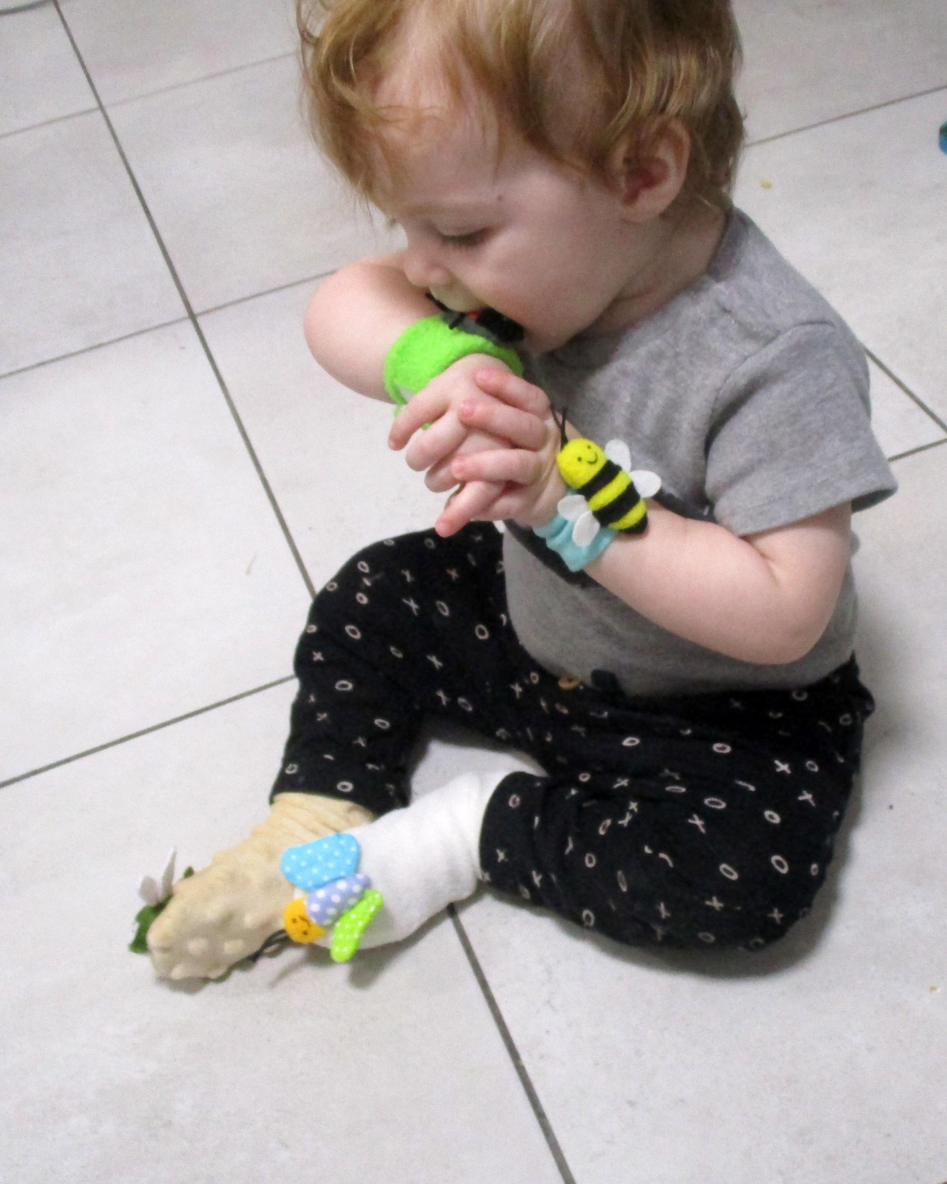 DIY Wrist Rattles and Foot Finder Socks - a Wearable Sensory Toy : 10 ...