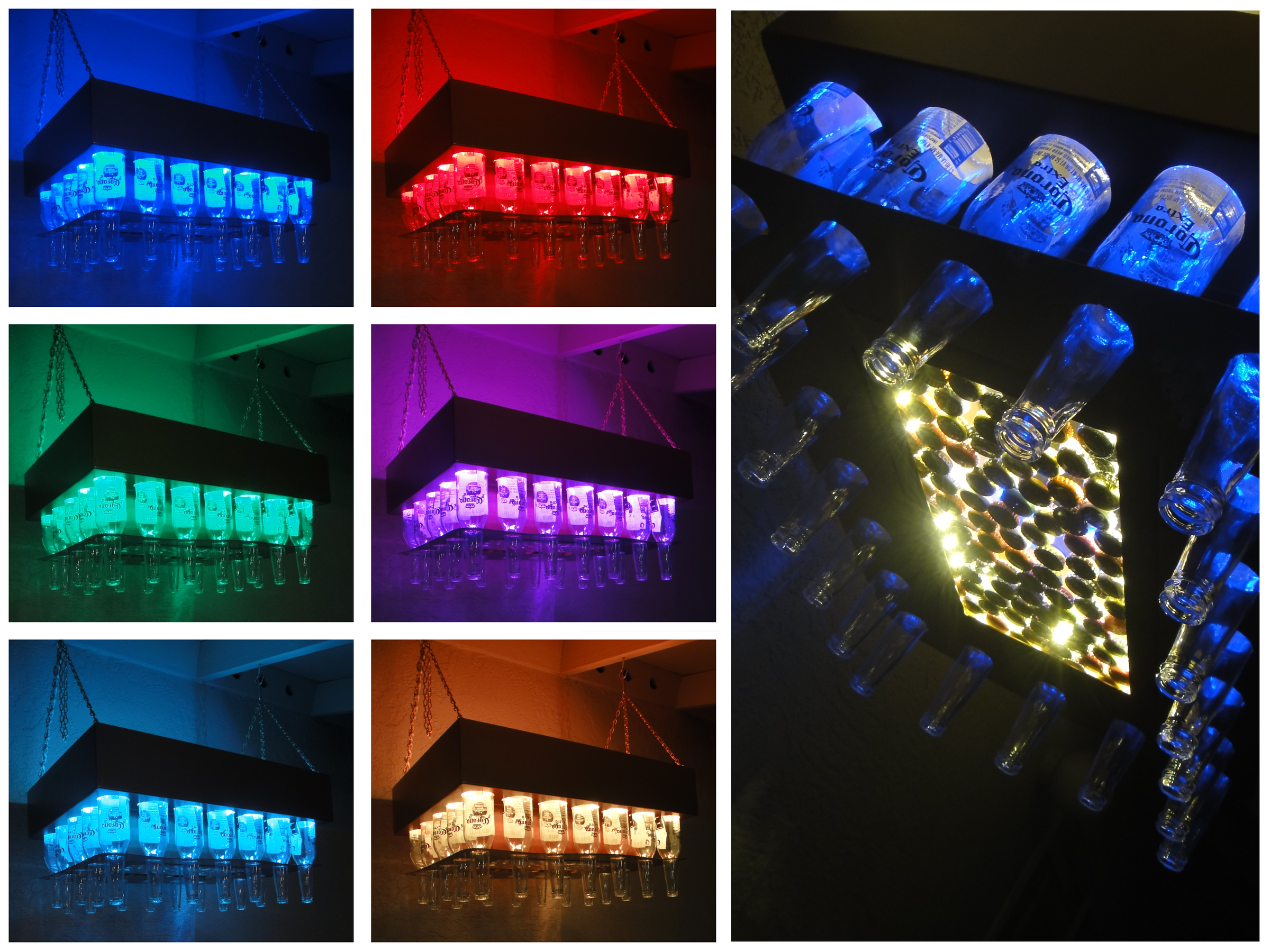 Aluminum Copper Colored Beer Bottle LED Light Chandelier (With Cap ...