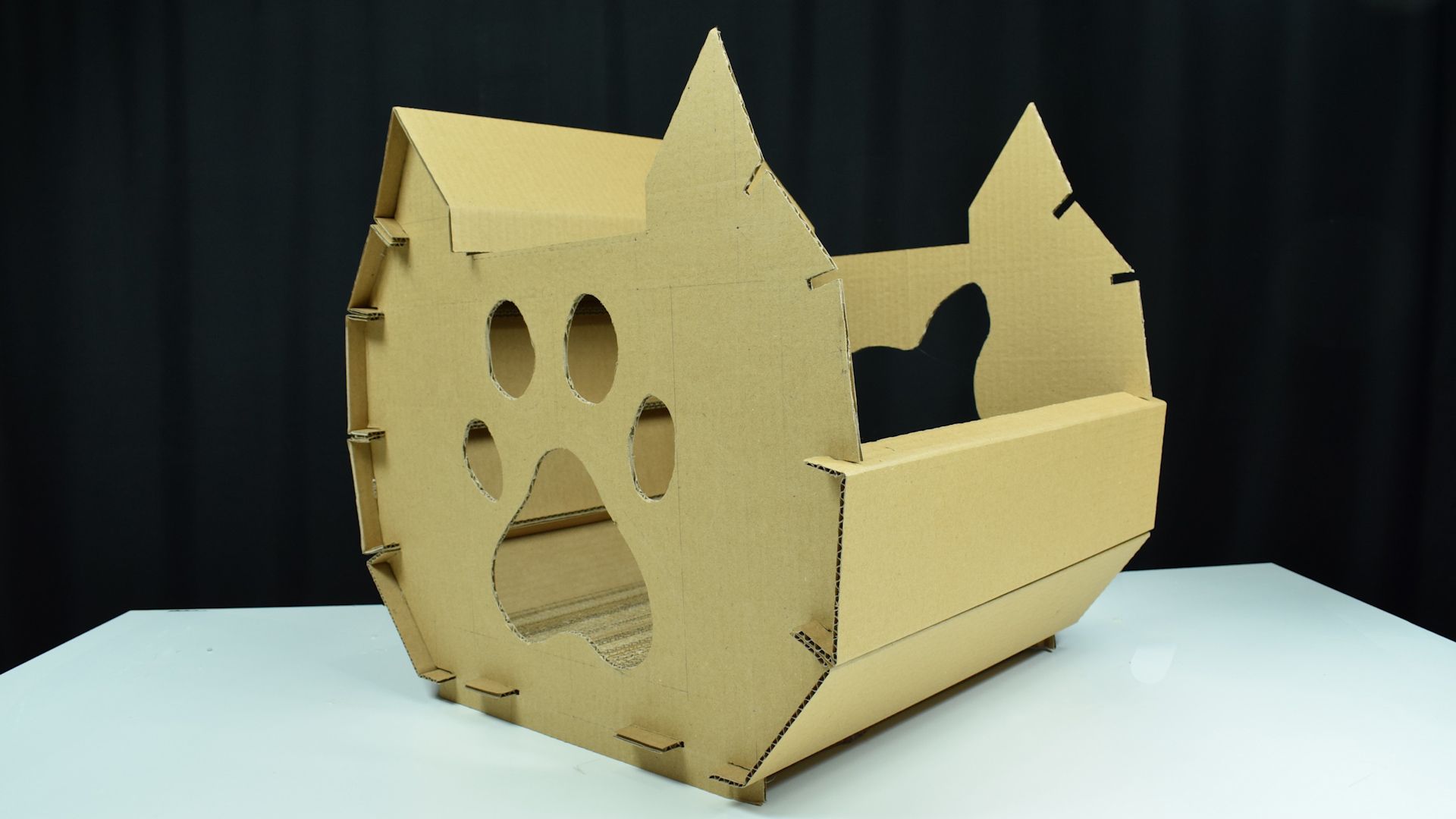 Cardboard Cat House With Scratcher : 4 Steps (with Pictures ...