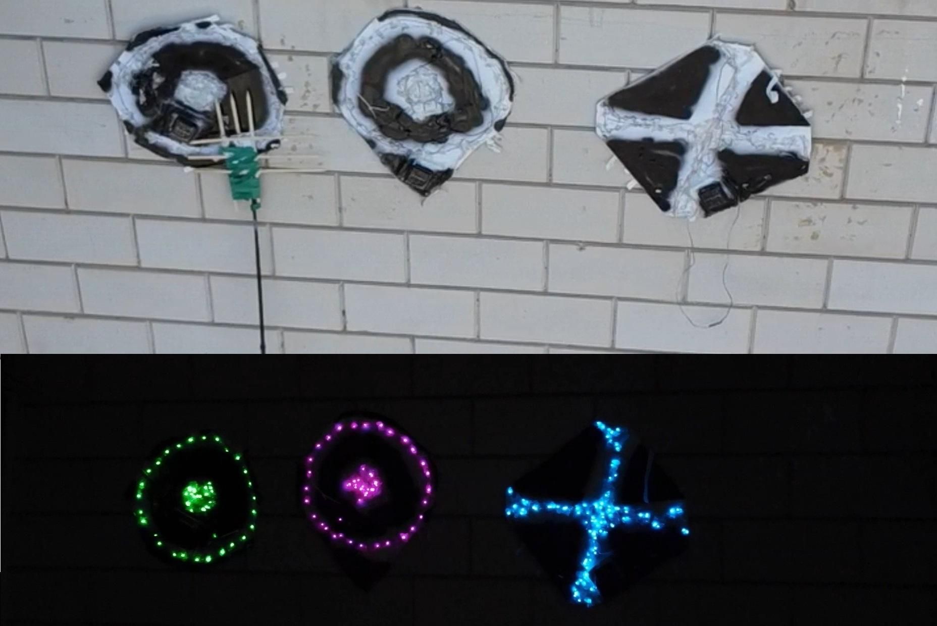 Making and Mounting Solar LED Light Street Art Images, on High Walls ...