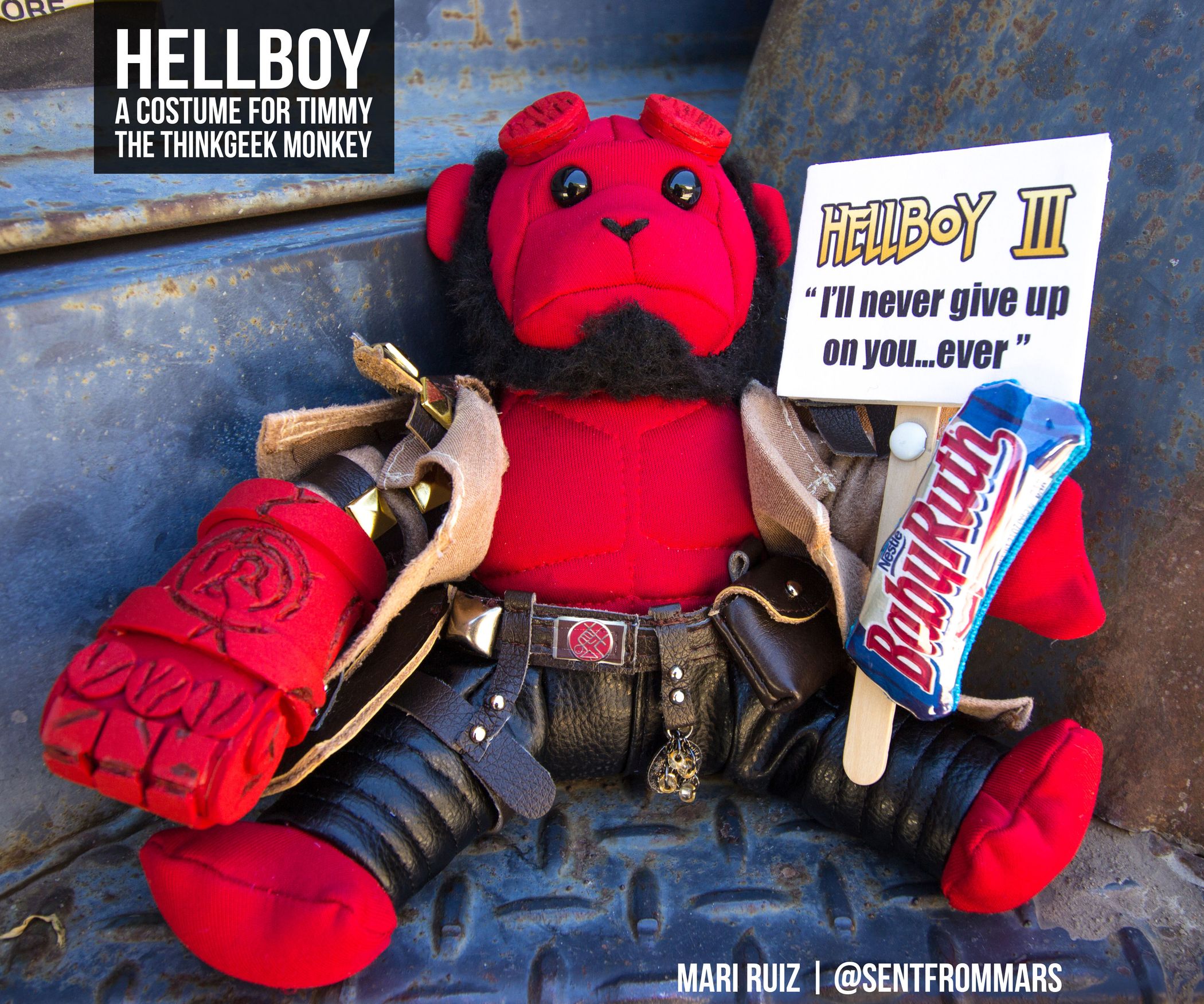 Hellboy Comic Con Costume (For Timmy the ThinkGeek Monkey) : 8 Steps (with Pictures) - Instructables