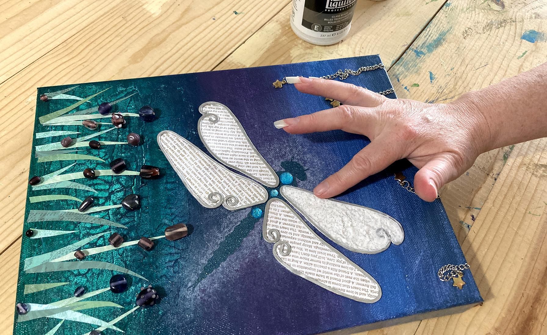 Dragonfly and Flowers Mixed Media on Canvas : 11 Steps (with Pictures ...