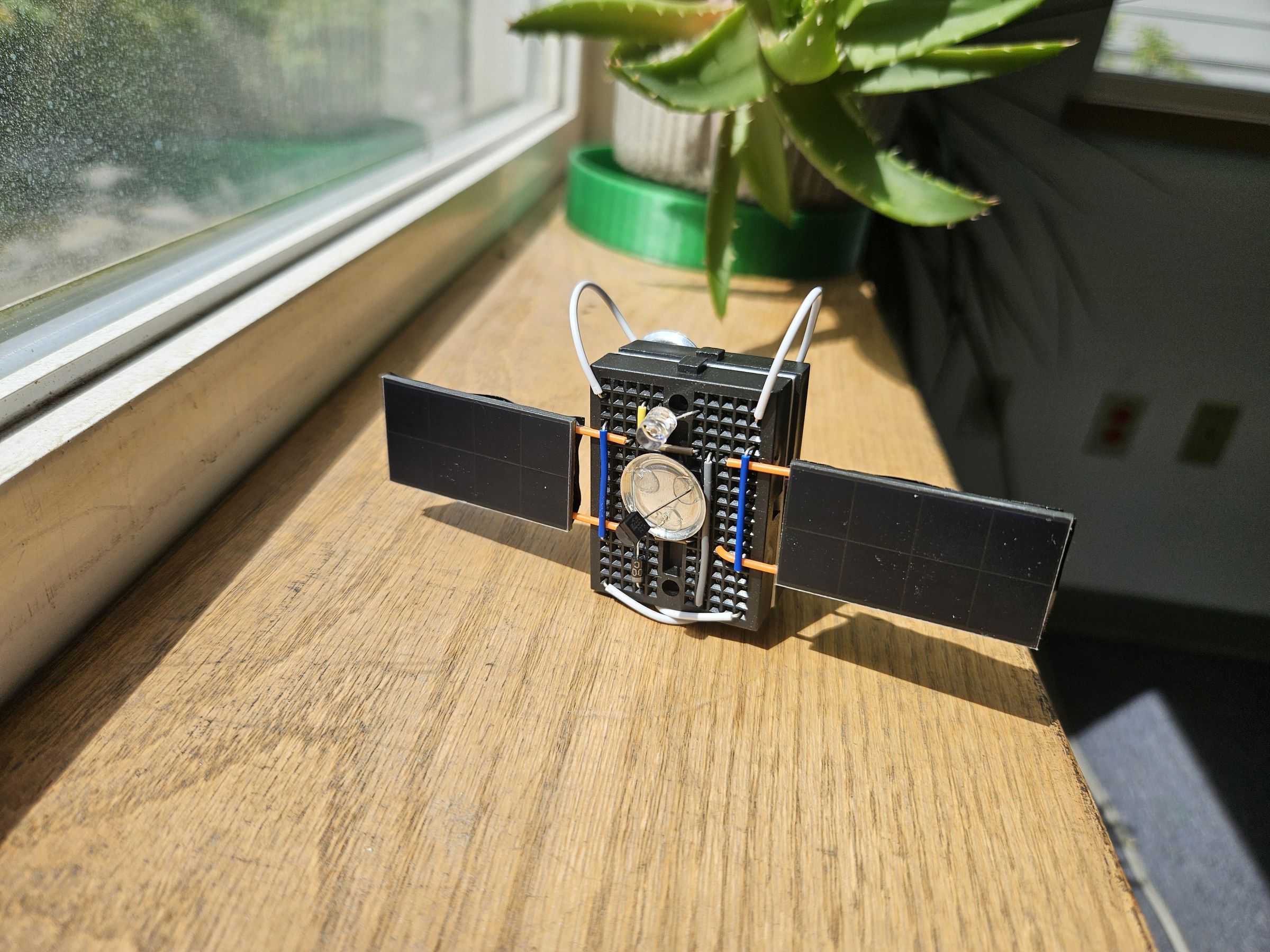 BreadSat (satellite-looking, Solar-powered Blinking LED Circuit on ...