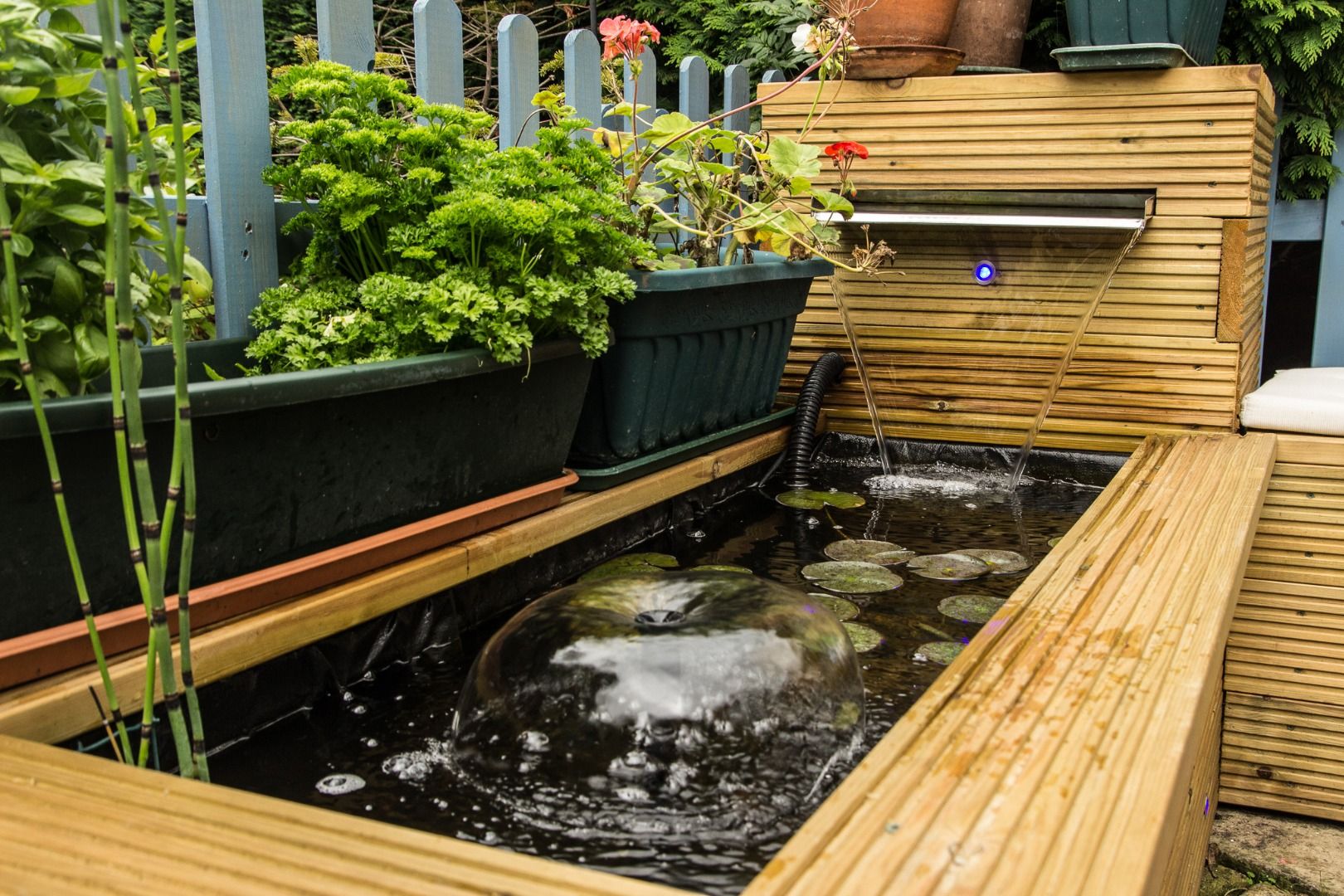 Raised Timber Pond With Waterfall and Bench : 8 Steps (with Pictures ...