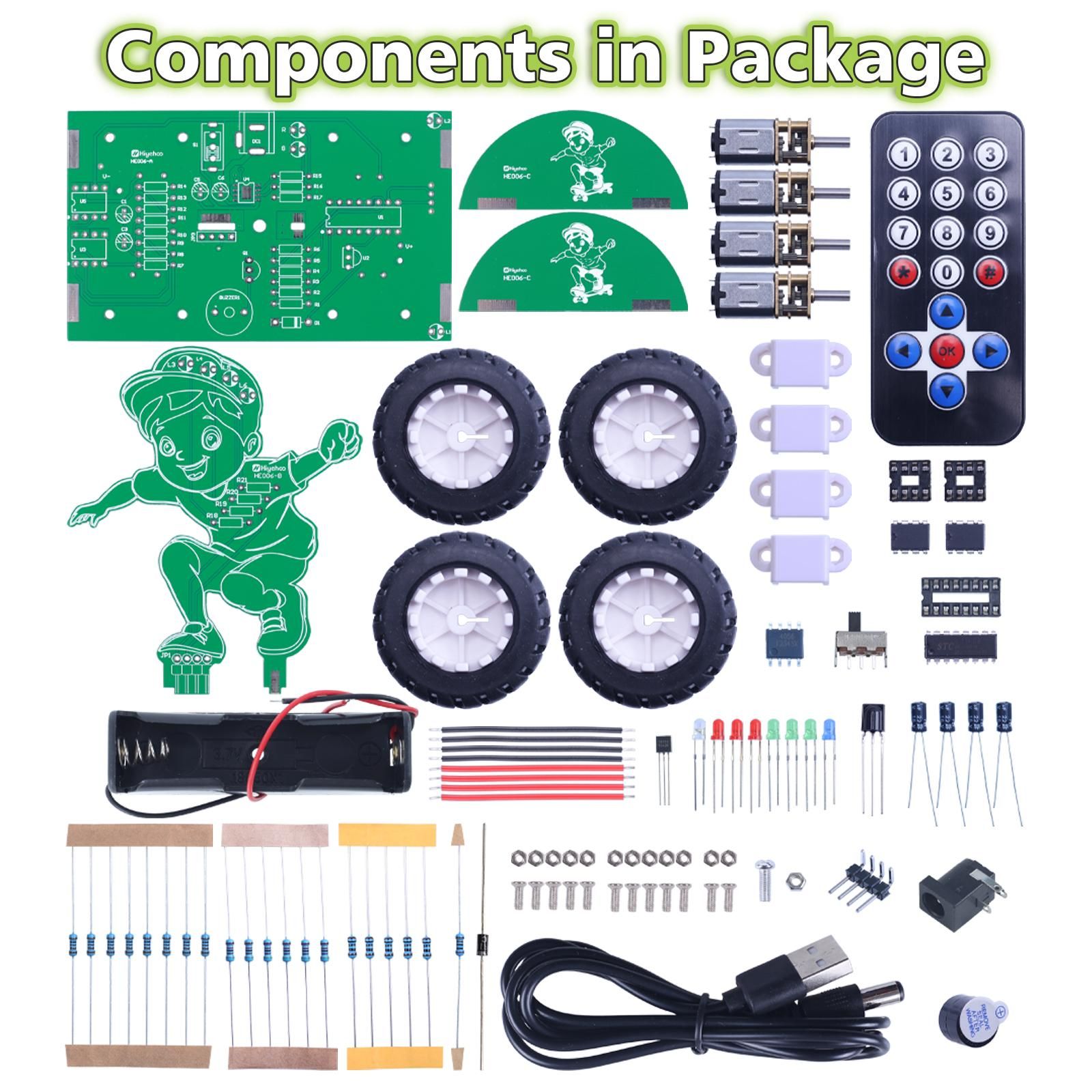 360° Rotating Skateboard RC Car Soldering Practice Kit, Rechargeable ...