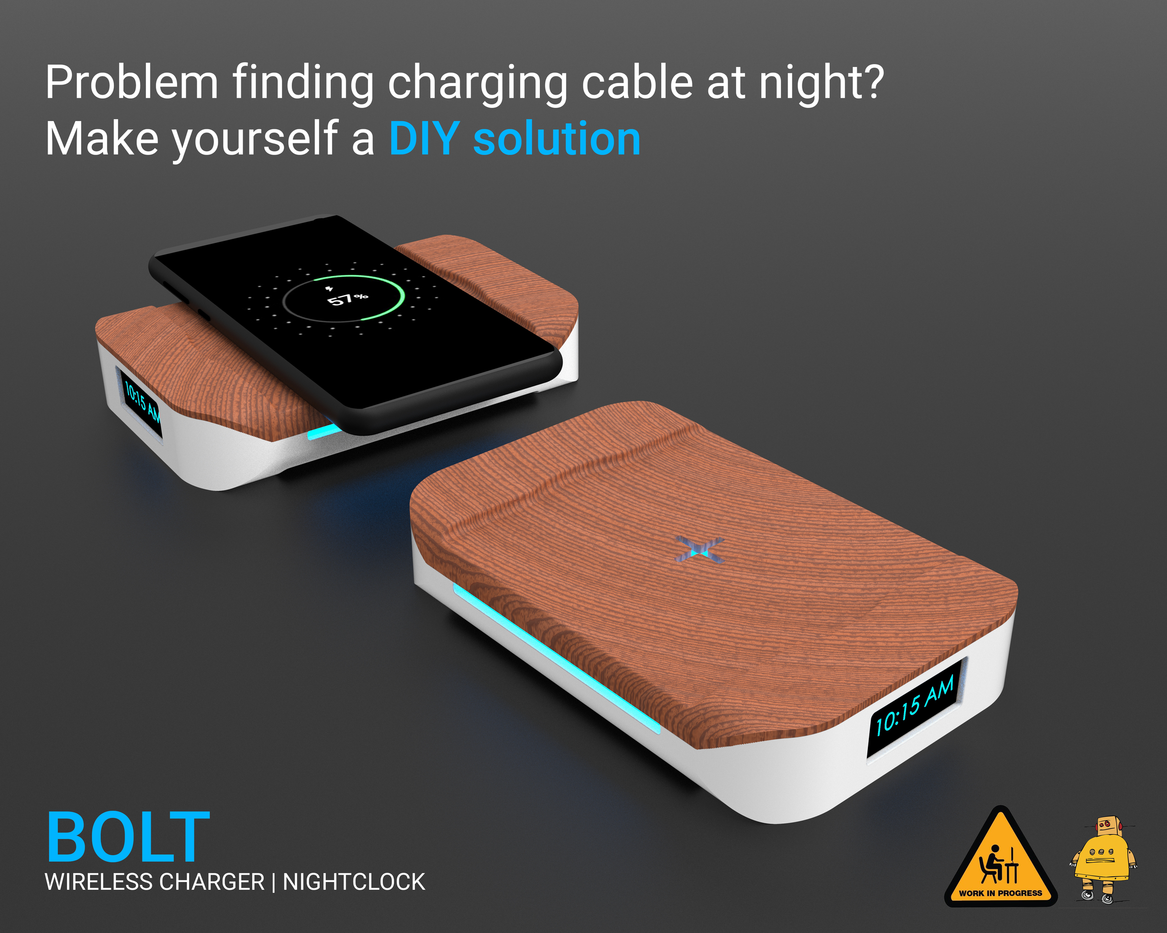 Bolt - DIY Wireless Charging Night Clock (6 Steps) : 6 Steps (with ...