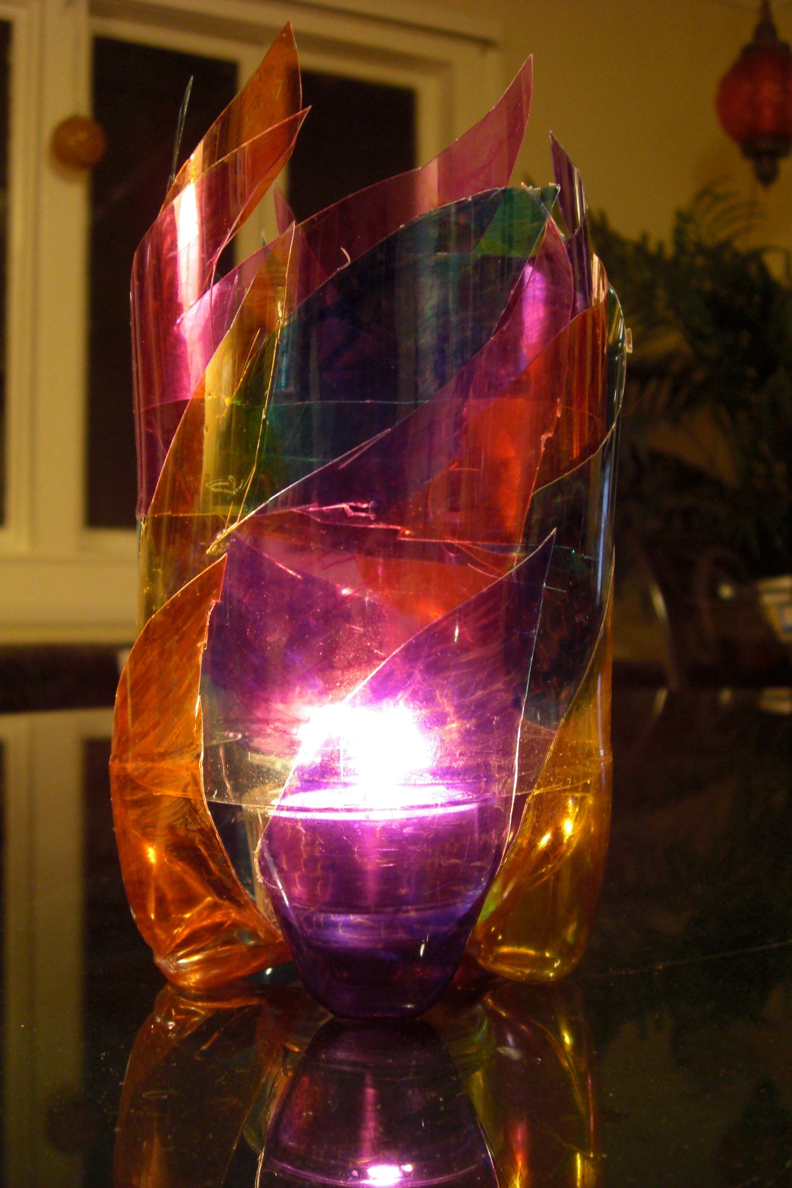 Plastic Bottle "Stained Glass" Candleholder : 4 Steps (with Pictures ...