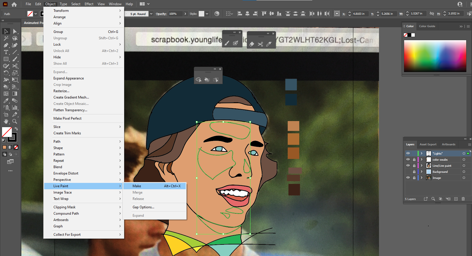 Intro to Live Paint: Cartoon Portraits on Adobe Illustrator : 7 Steps ...