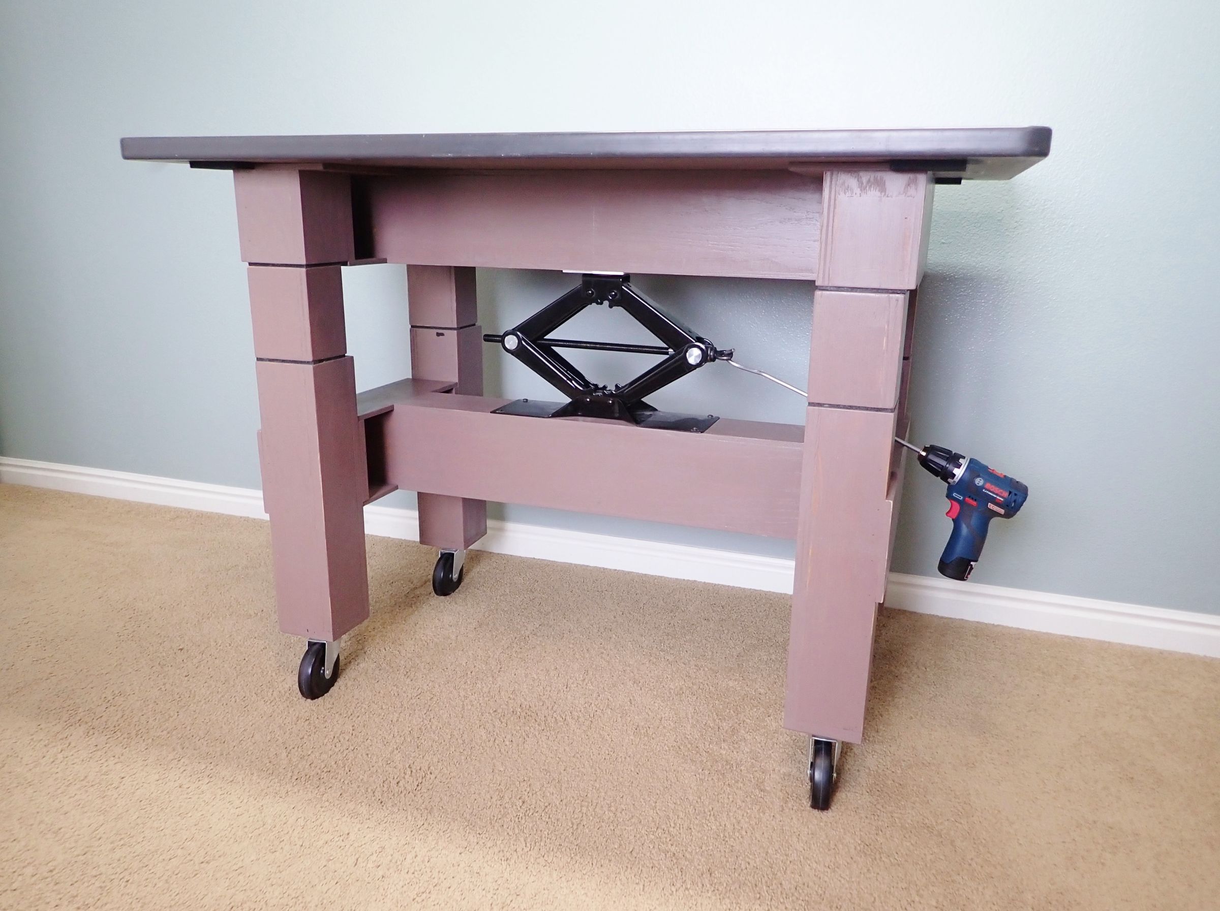 Make an Adjustable-Height Table With a Car Jack : 16 Steps (with ...