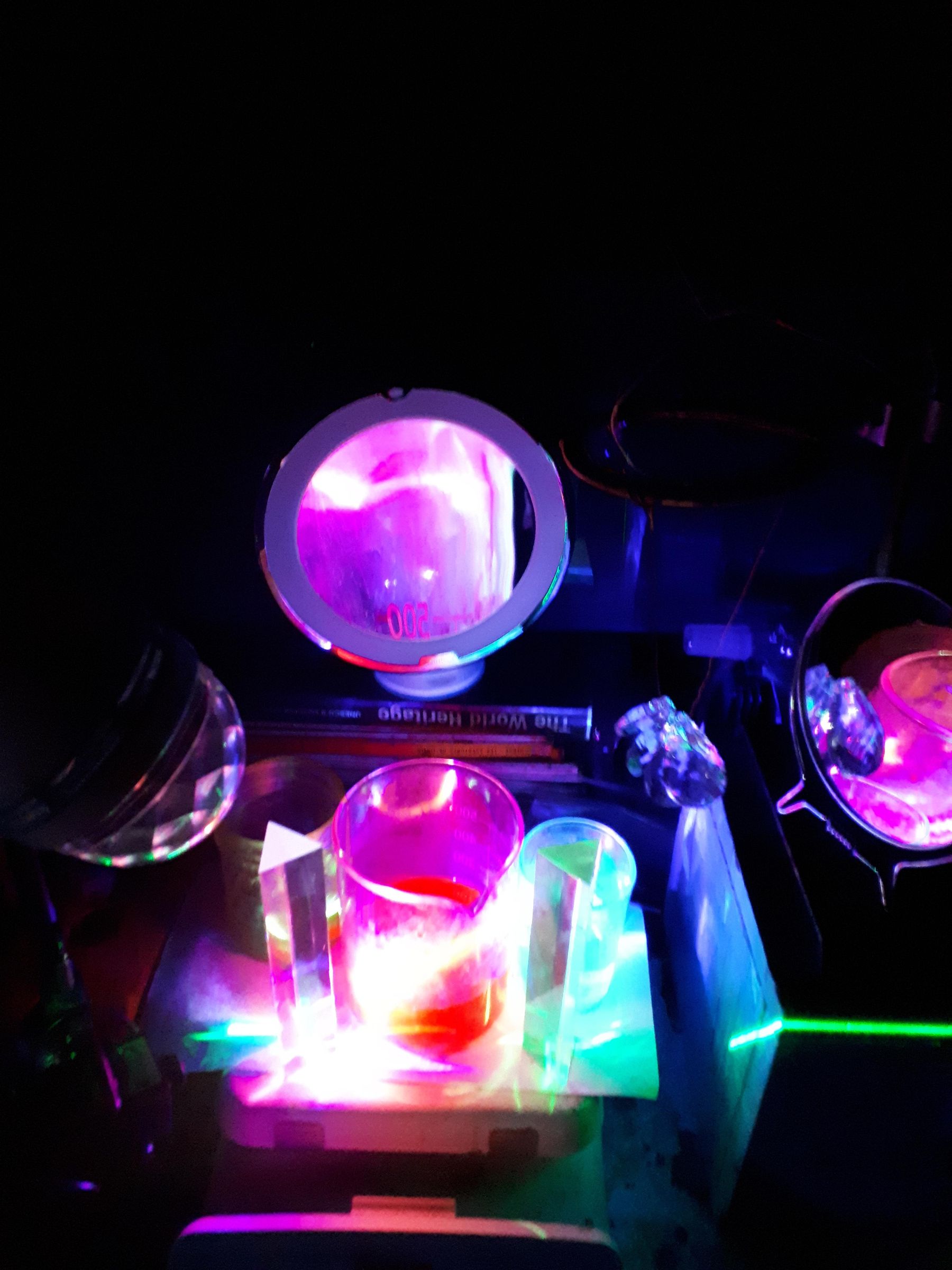 Crude Hologram Like Effects With Lasers and Glowing Dyes (with Prisms ...