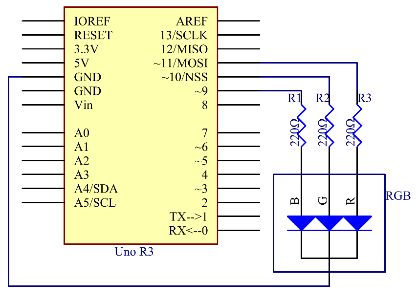 Rgb Led With Arduino Uno R3 7 Steps Instructables