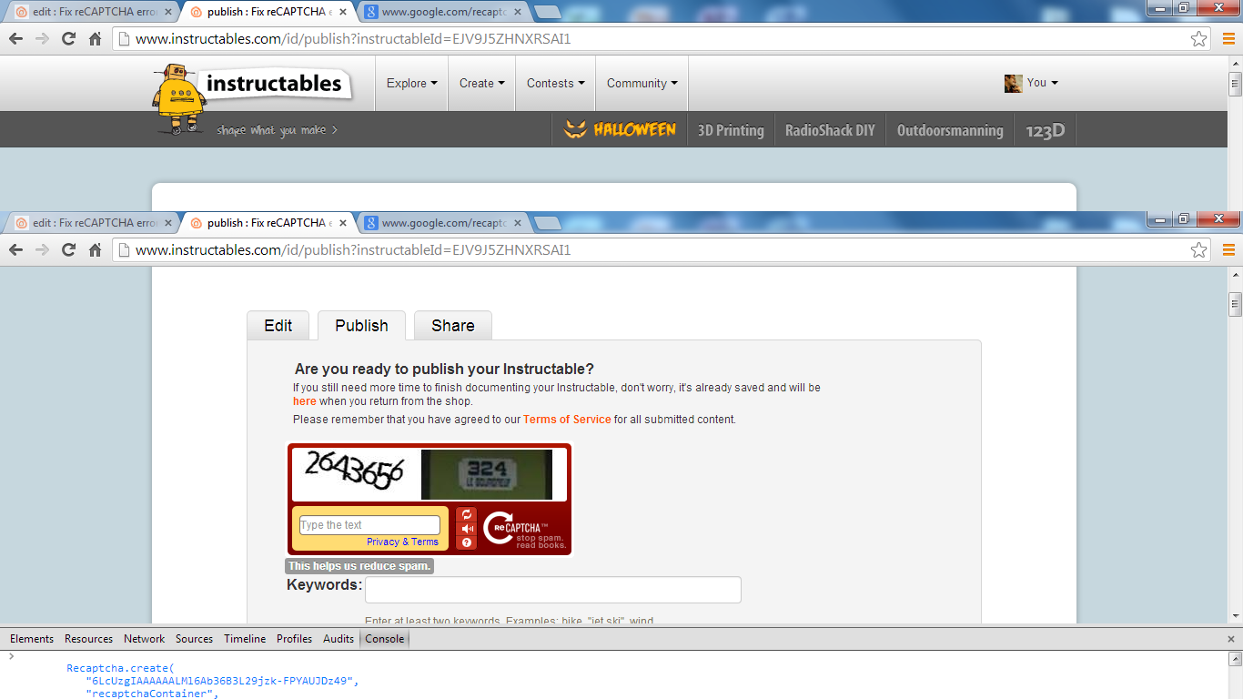 Fix ReCAPTCHA Errors on Instructables : 4 Steps - Instructables