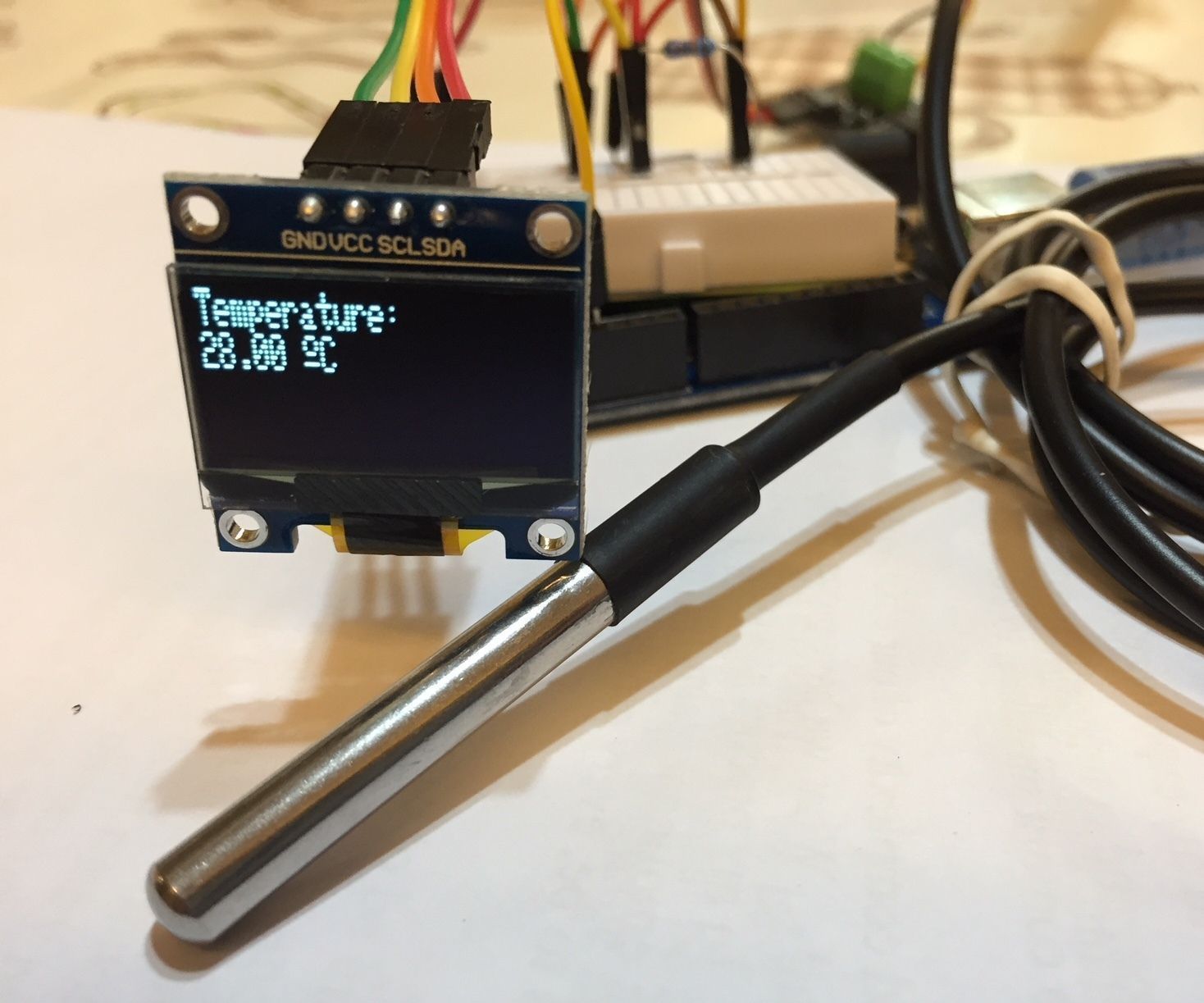 Temperature Probe Ds18b20 With Oled Display 10 Steps Instructables