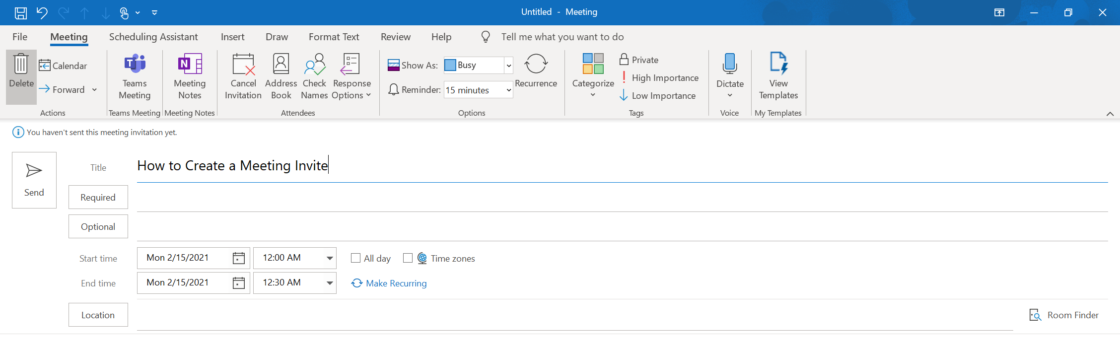 Creating a Meeting in Microsoft Outlook : 13 Steps - Instructables
