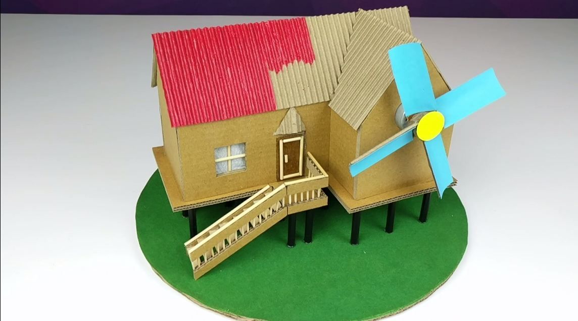 How to Make WINDMILL Generator From Cardboard for Science Project at ...