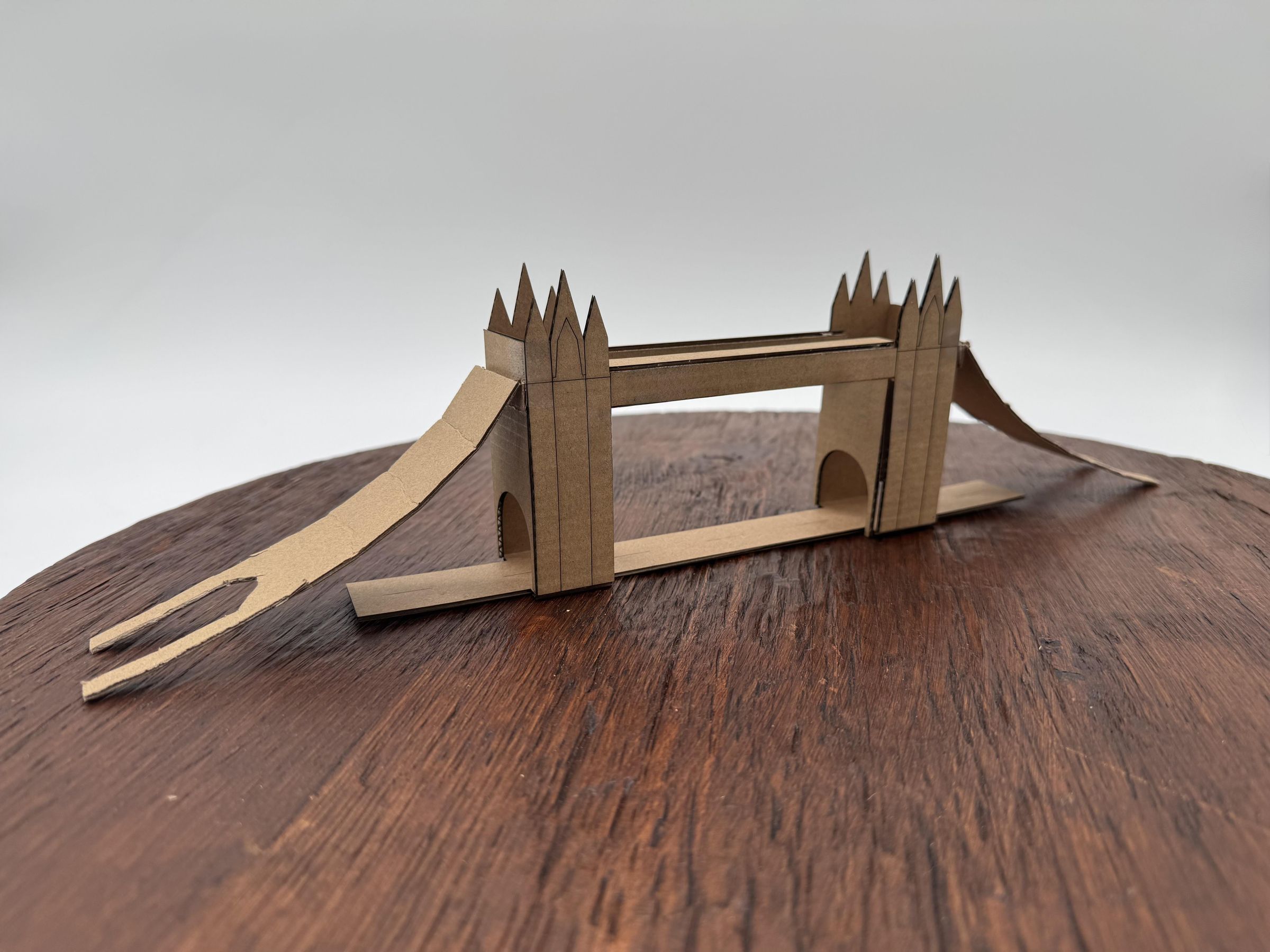 Fold-Together Cardboard Tower Bridge, With Working Drawbridge : 7 Steps ...