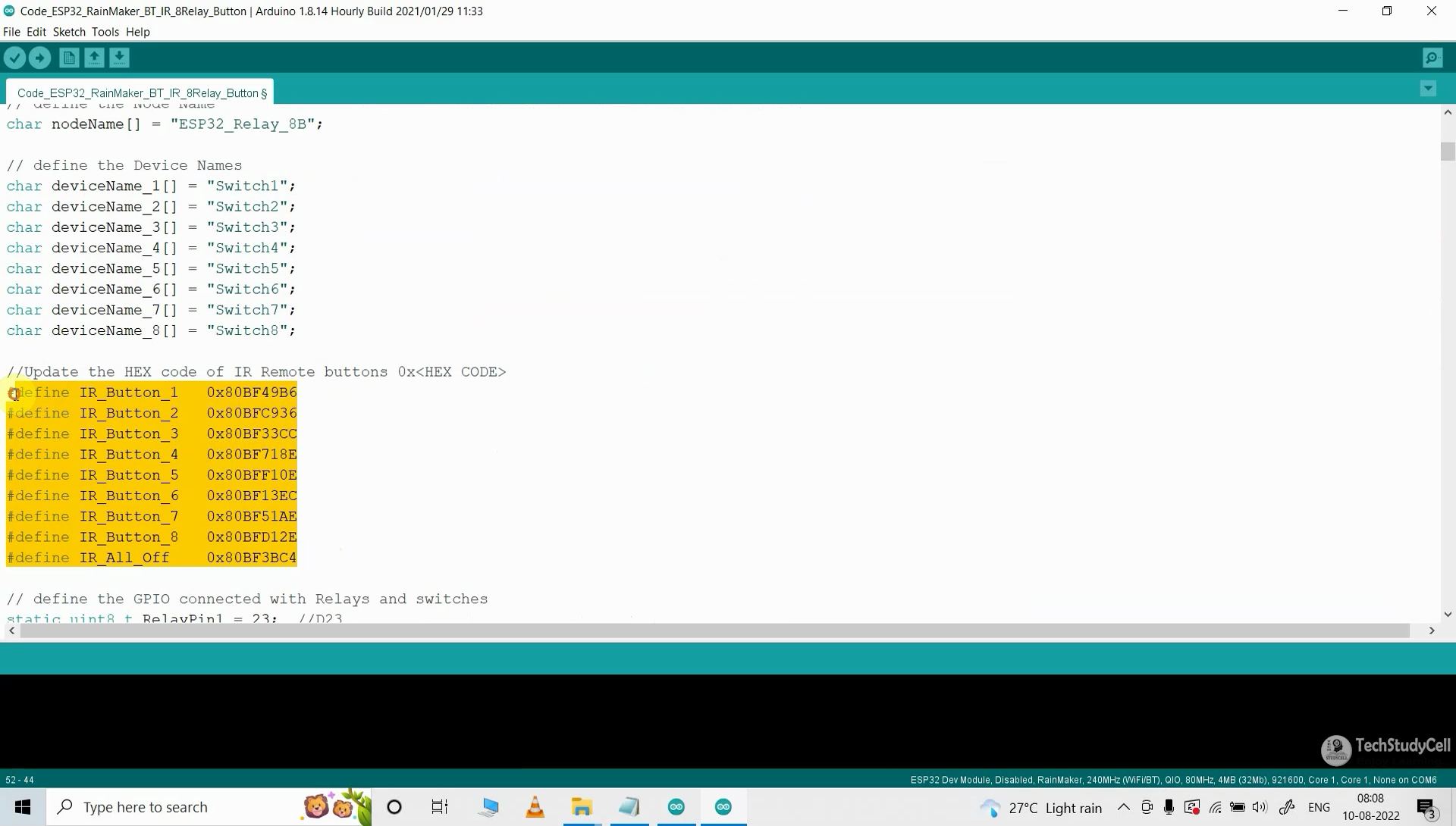ESP RainMaker IoT Project With Google Alexa Bluetooth IR Using ESP32 ...