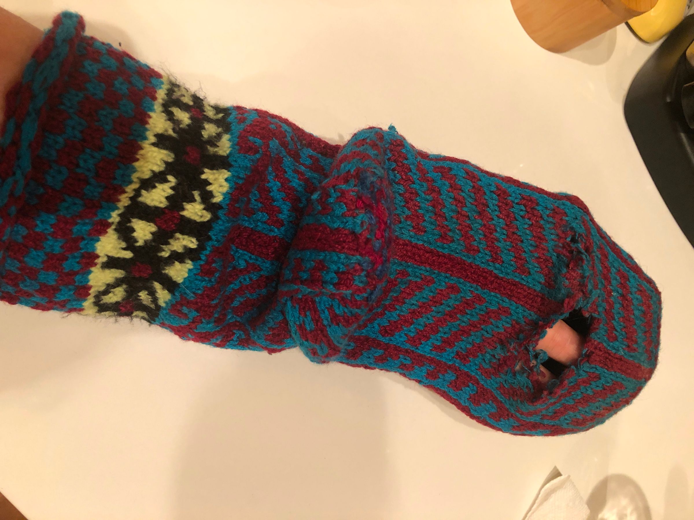 Repairing Holy Wool Slipper Socks W/ Needle Felting : 6 Steps (with ...