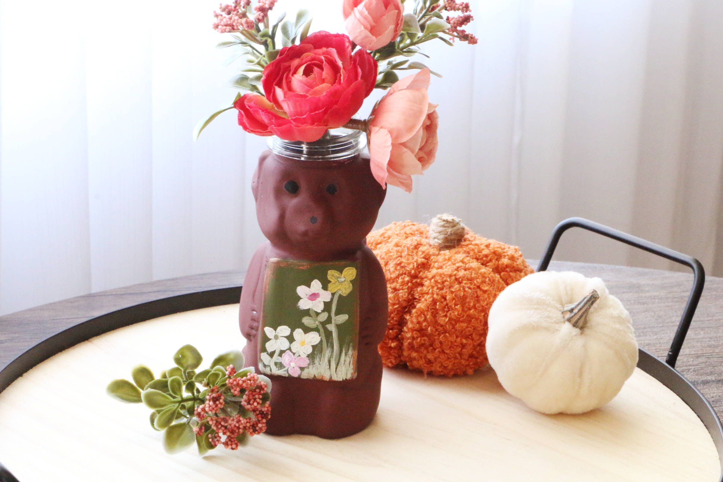 DIY Fall Decor: Upcycled Honey Bear Bottle Floral Display : 5 Steps ...