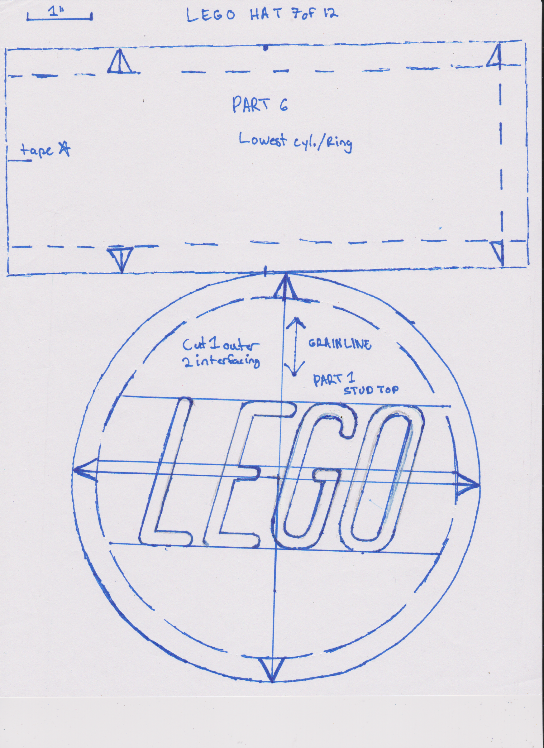 Cloth LEGO Brick Hat + Sewing Pattern. : 34 Steps (with Pictures ...