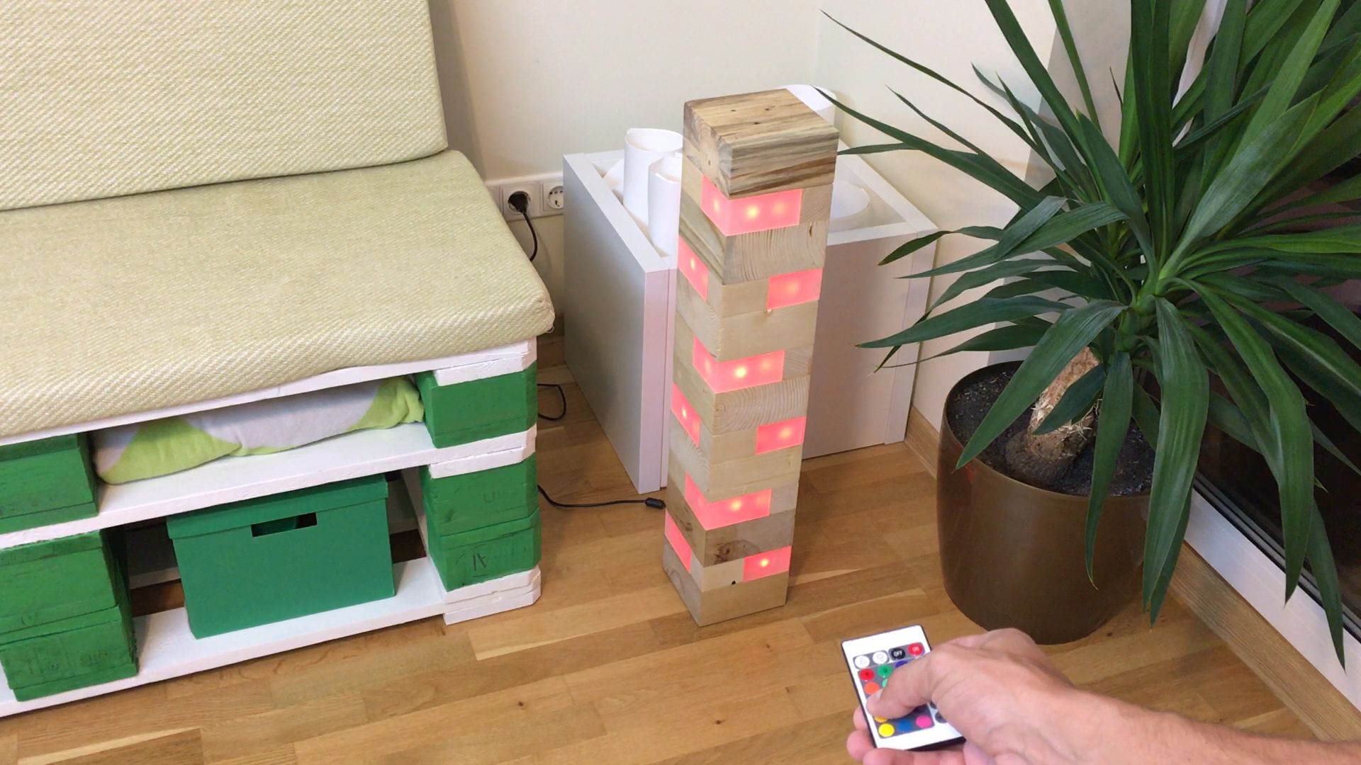Colored LED Lamp From Pallet Wood Blocks : 10 Steps (with Pictures ...