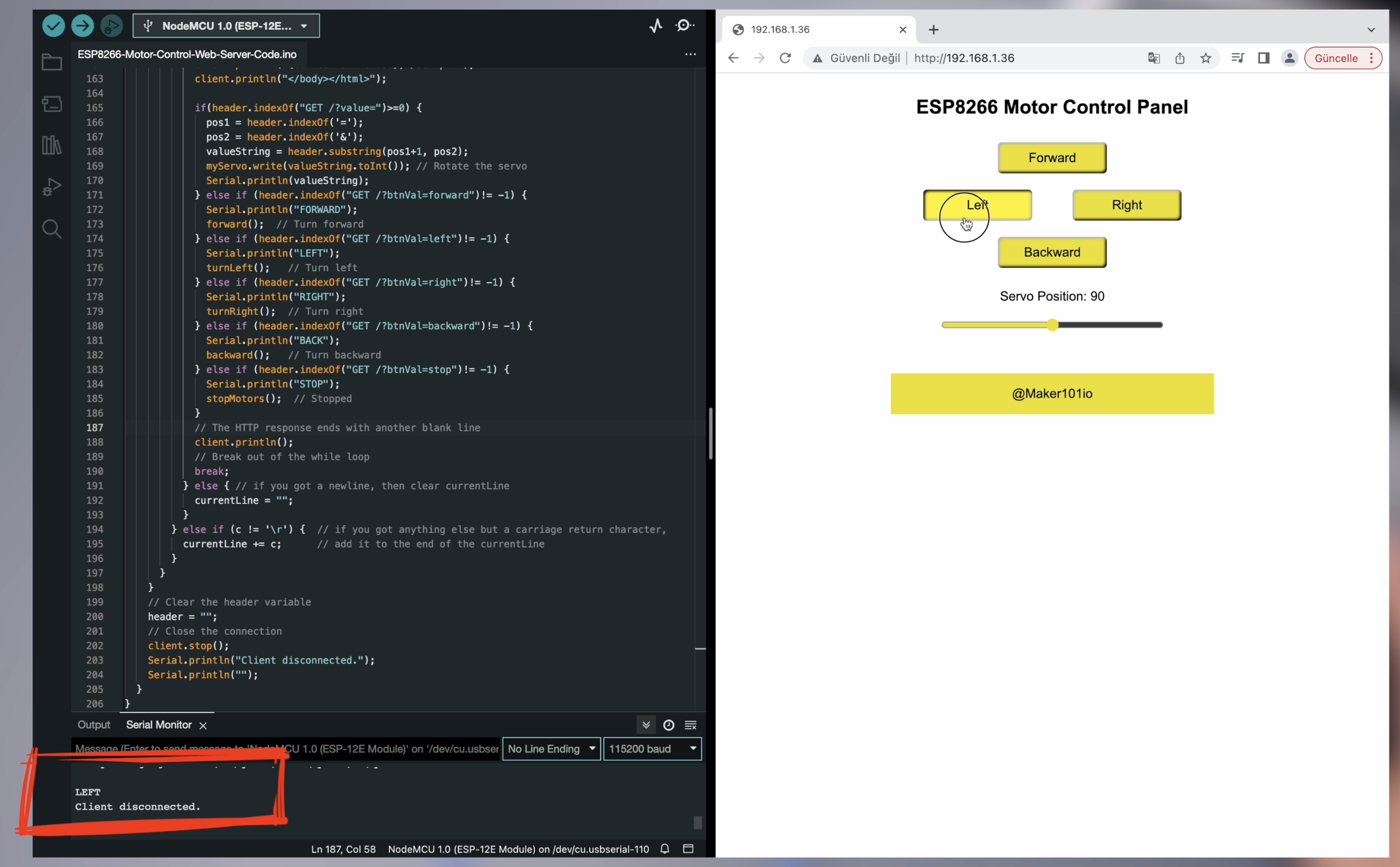 DC Motor and Servo Motor Control Via Web Server - ESP8266 HTTP GET ...