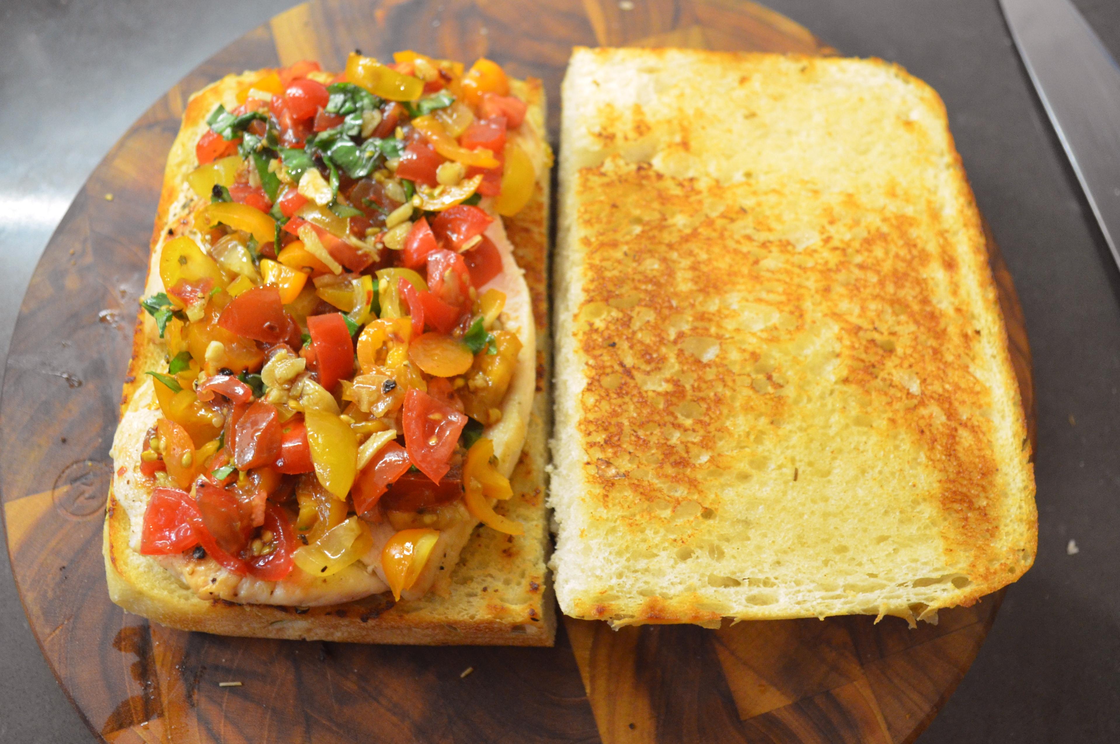 Sandwich: Chicken & Bruschetta on Focaccia : 5 Steps (with Pictures ...