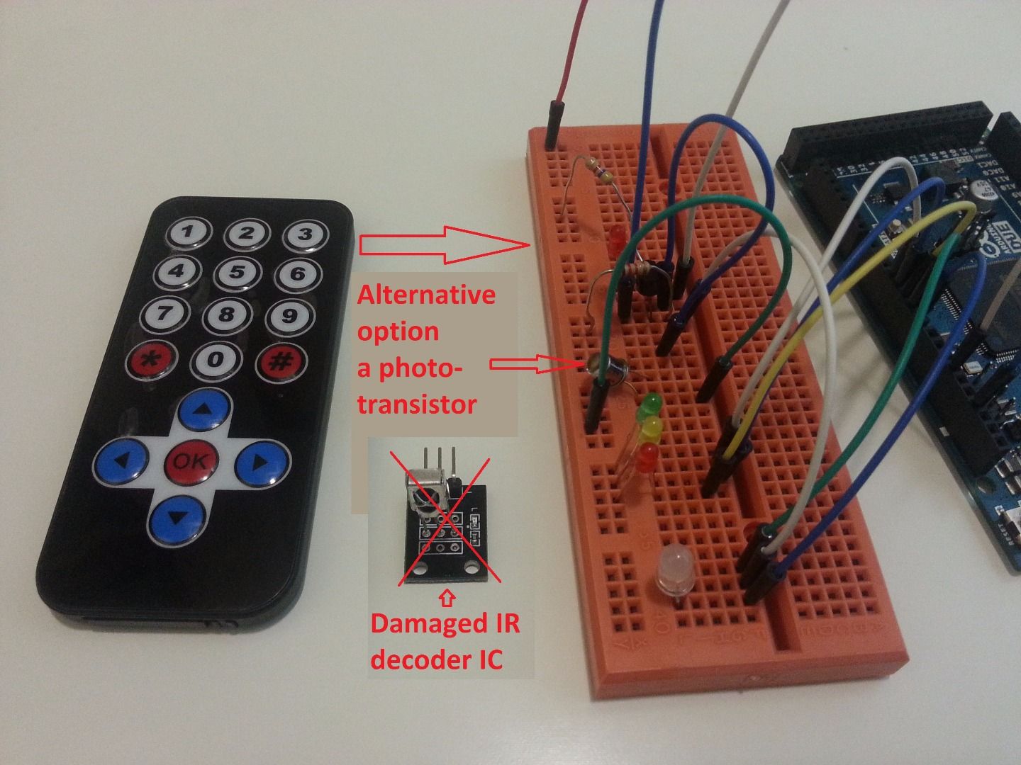 Home Built IR Remote Receiver or Demodulator Using Phototransistor and ...