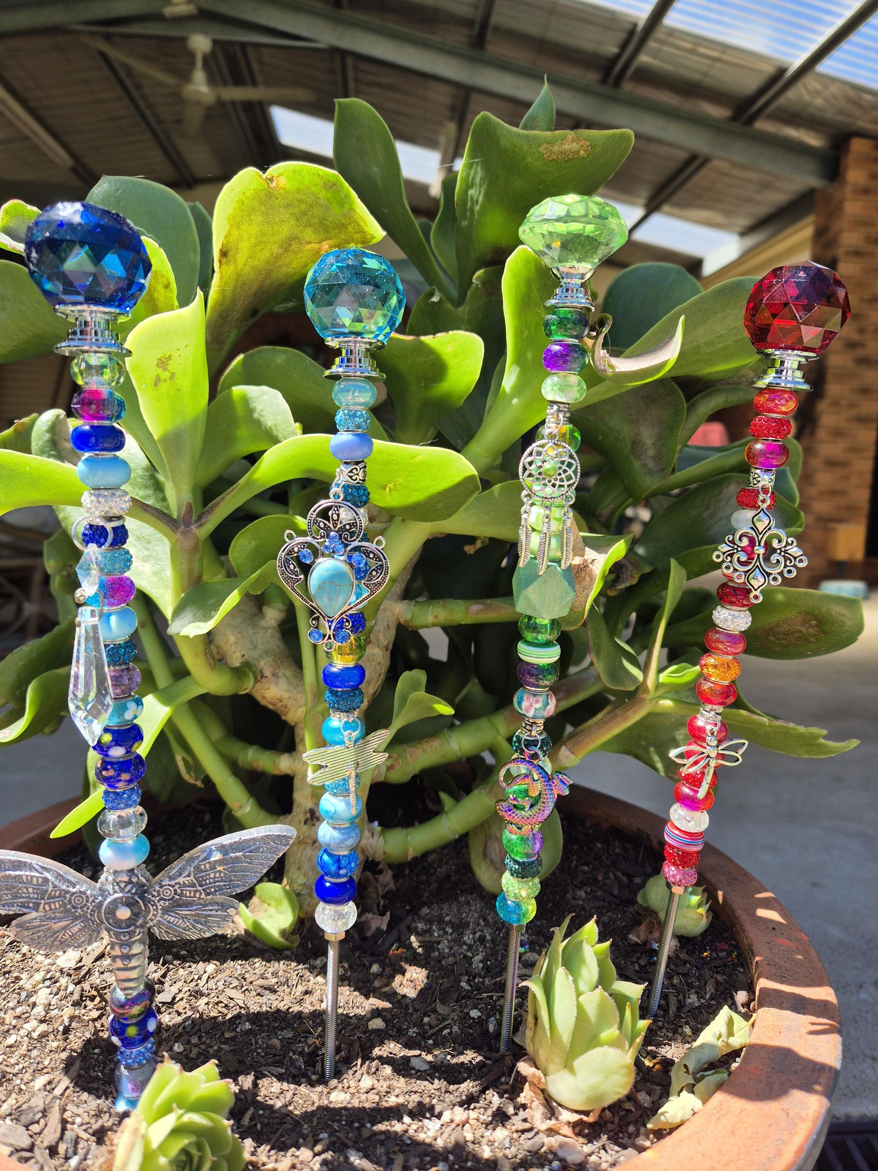 How to Make Beaded Garden Stakes Using Recycled Jewellery : 6 Steps ...