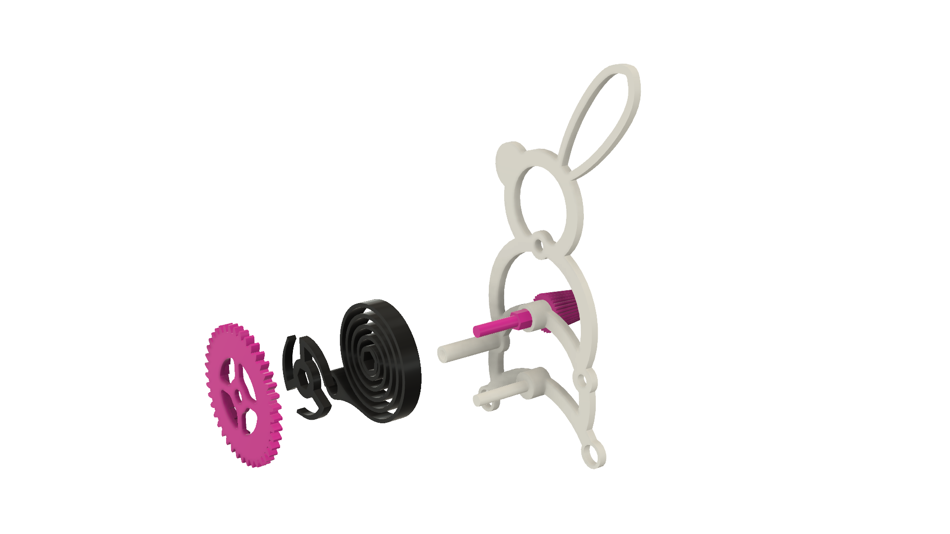 Windup Bunny 2 With a PLA Spring Motor and Floating Pinion Drive : 5 ...