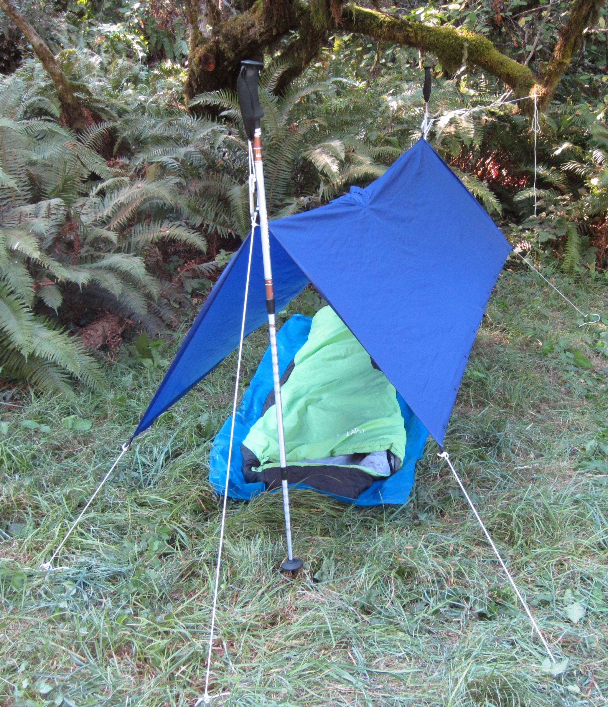Emergency Shelters From a Poncho & Trekking Poles : 5 Steps (with ...