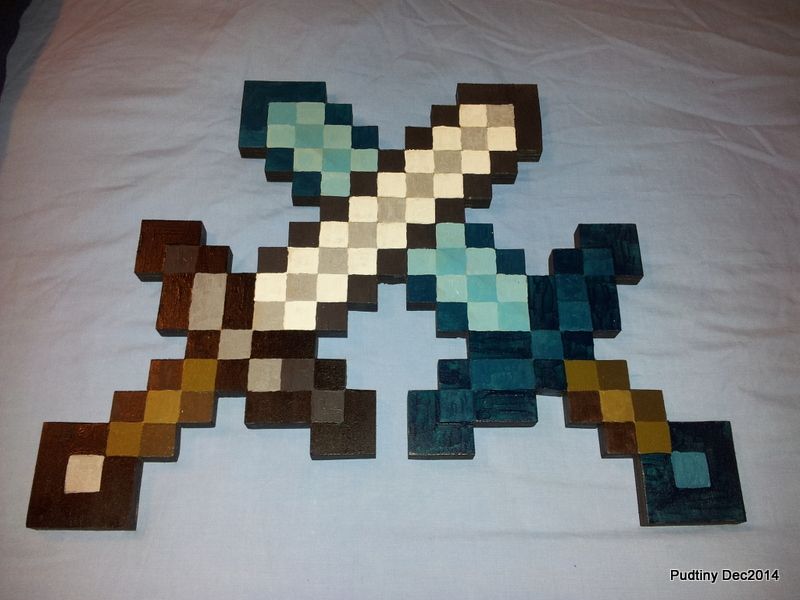 Minecraft Sword Cupcake Cake